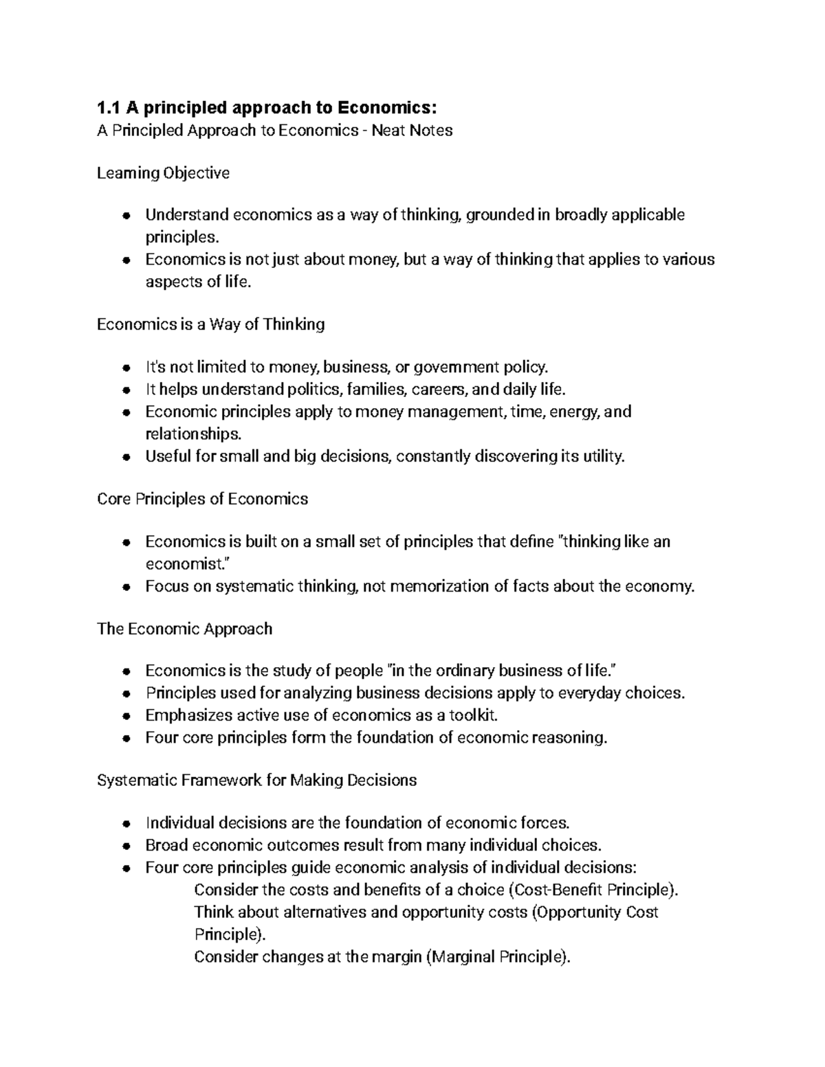 EC-120 Chapter 1: Economics Principles Reading Notes - Studocu