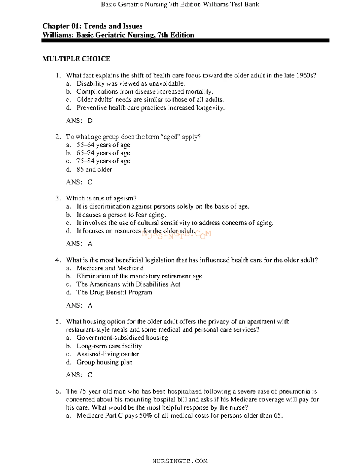 9780323554558 \19 - geriatrics notes, answer key, and page guide ...