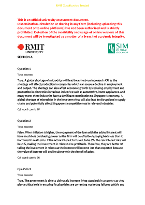 Mock Final Exam - RMIT Final Exam 2022 Indicate the answer choice that ...
