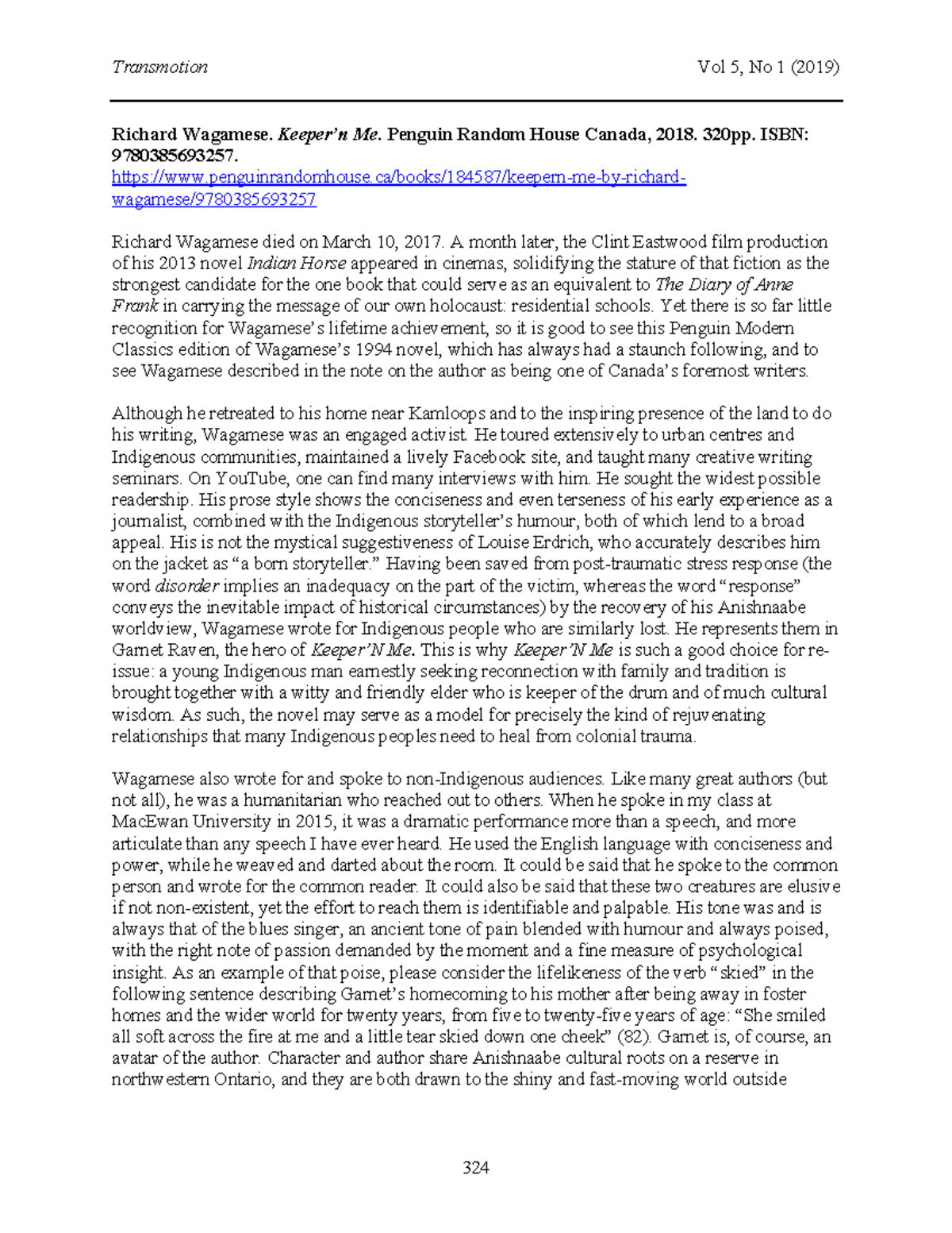 ENG 101 - Richard Wagamese's Keeper'n Me: In-Depth Essay Notes - Studocu