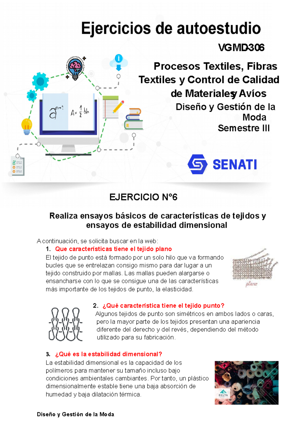 VGMD-306 Ejercicio de Ensayos de Tejidos y Estabilidad Dimensional ...