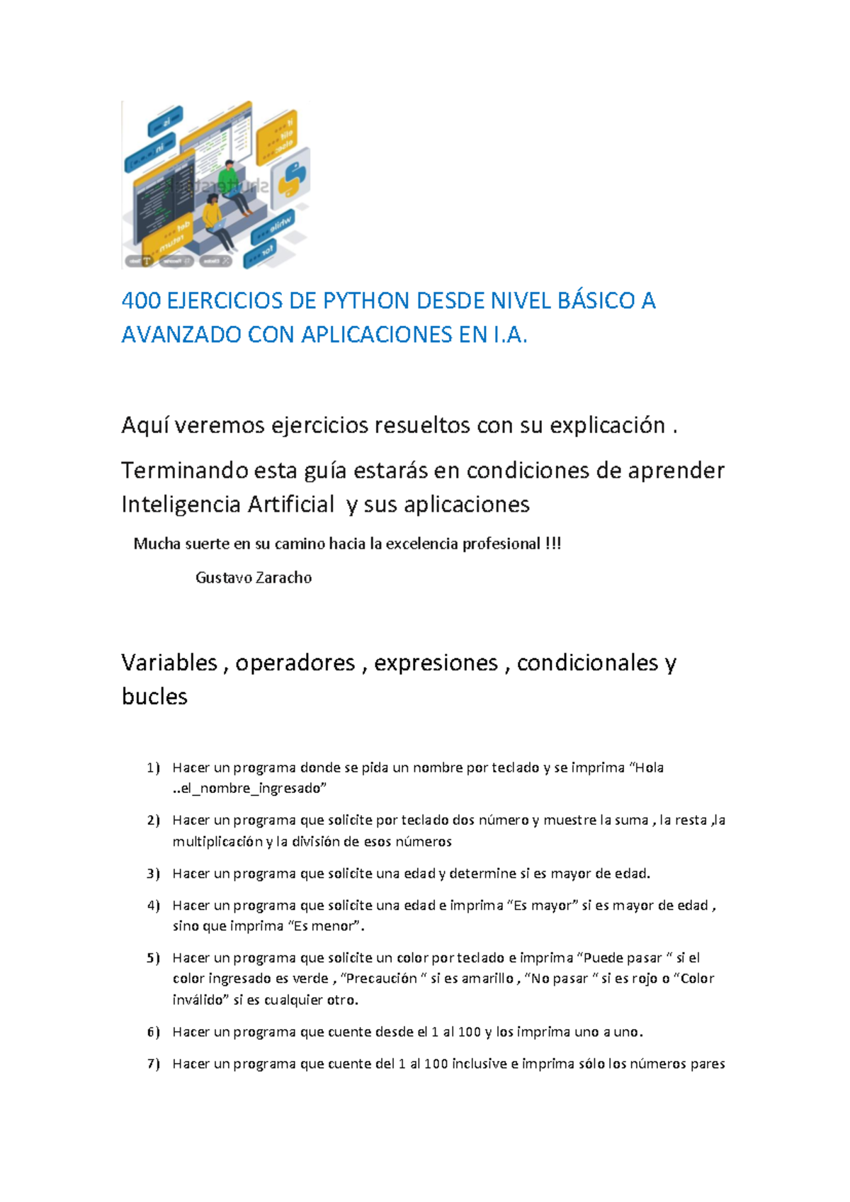 Ejercicios Python - 400 EJERCICIOS DE PYTHON DESDE NIVEL BÁSICO A ...
