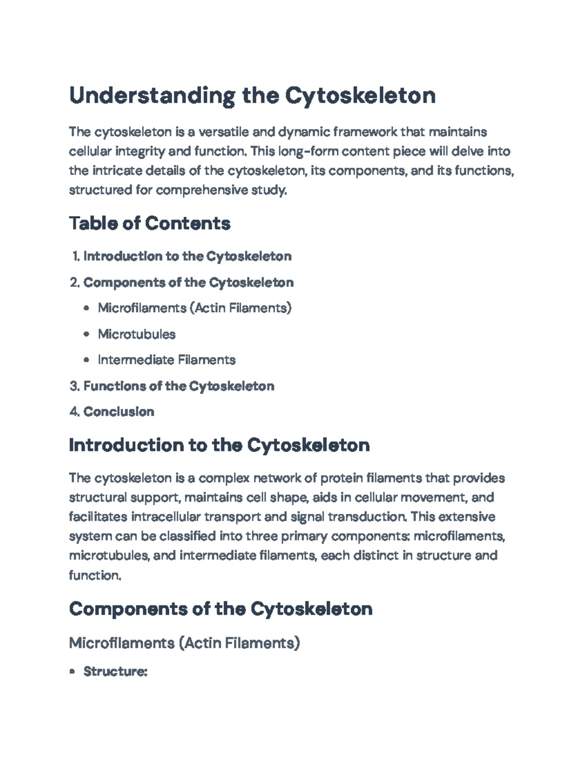 Understanding the Cytoskeleton: Components and Functions Overview - Understanding the ...
