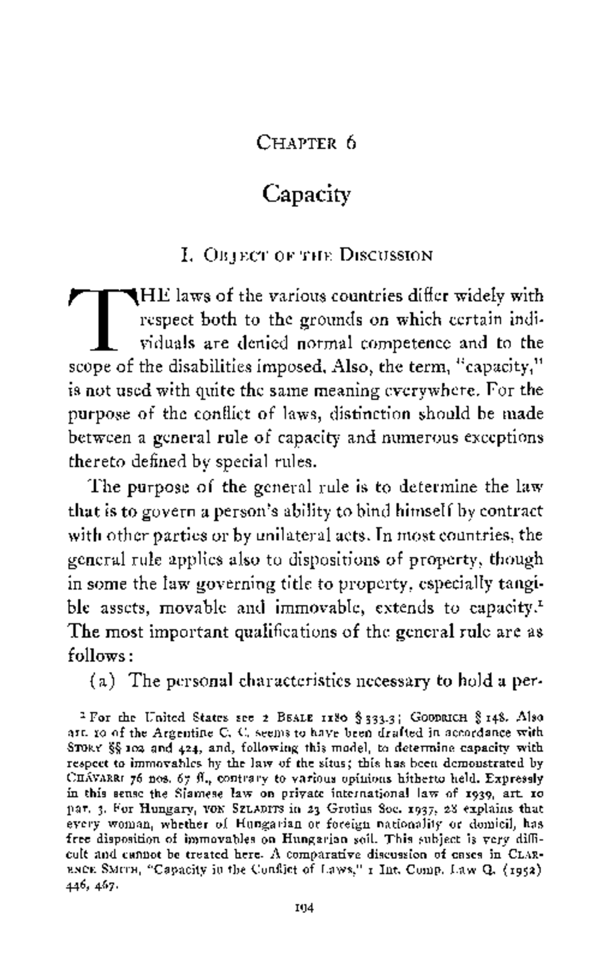 CHAPTER 6: Capacity in Conflict of Laws - 07-Capacity Notes - Studocu