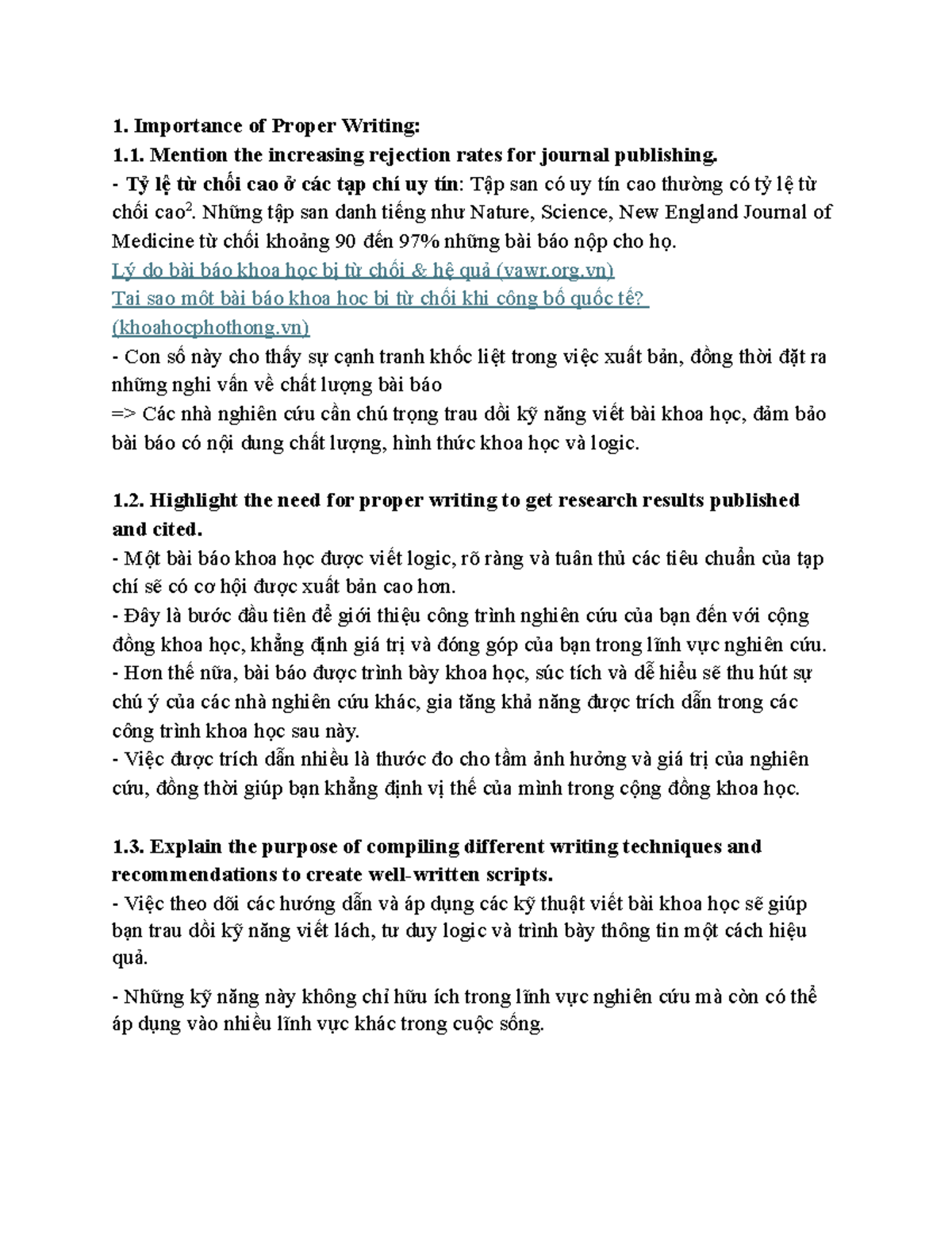 TWP 101 - Importance of Proper Writing in Scientific Publishing - Studocu