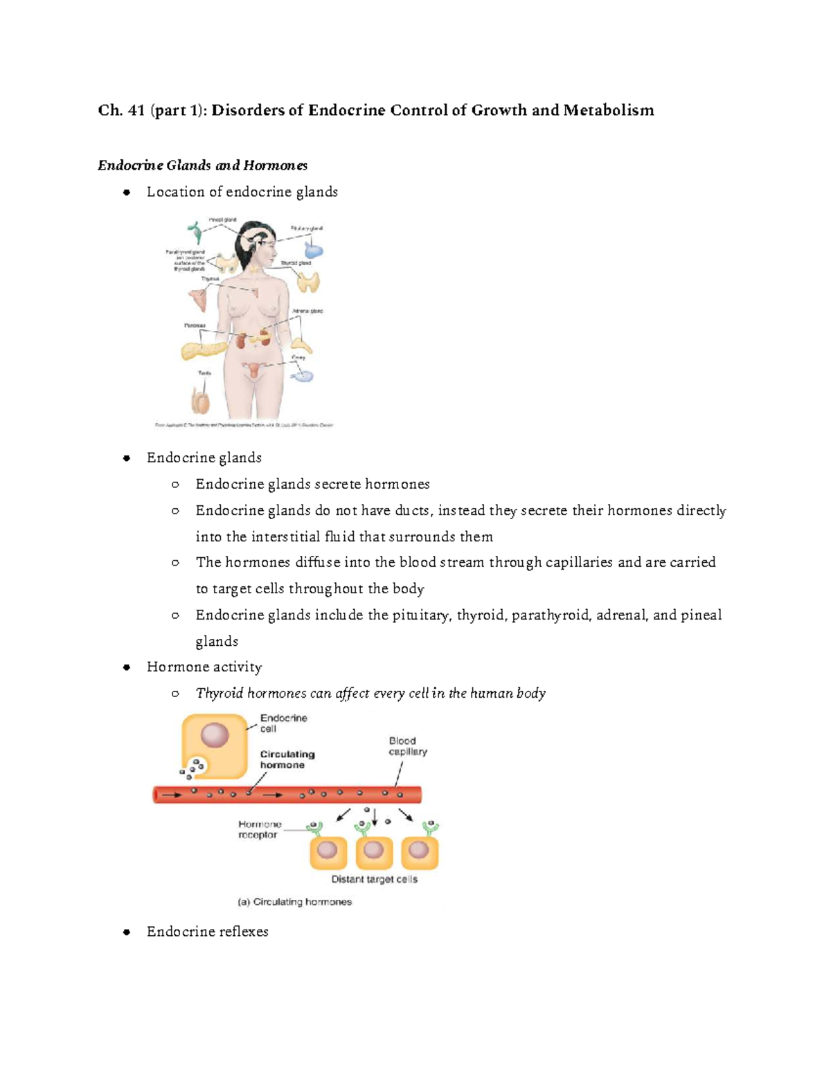 Ch. 41: Disorders of Endocrine Control of Growth and Metabolism - Studocu