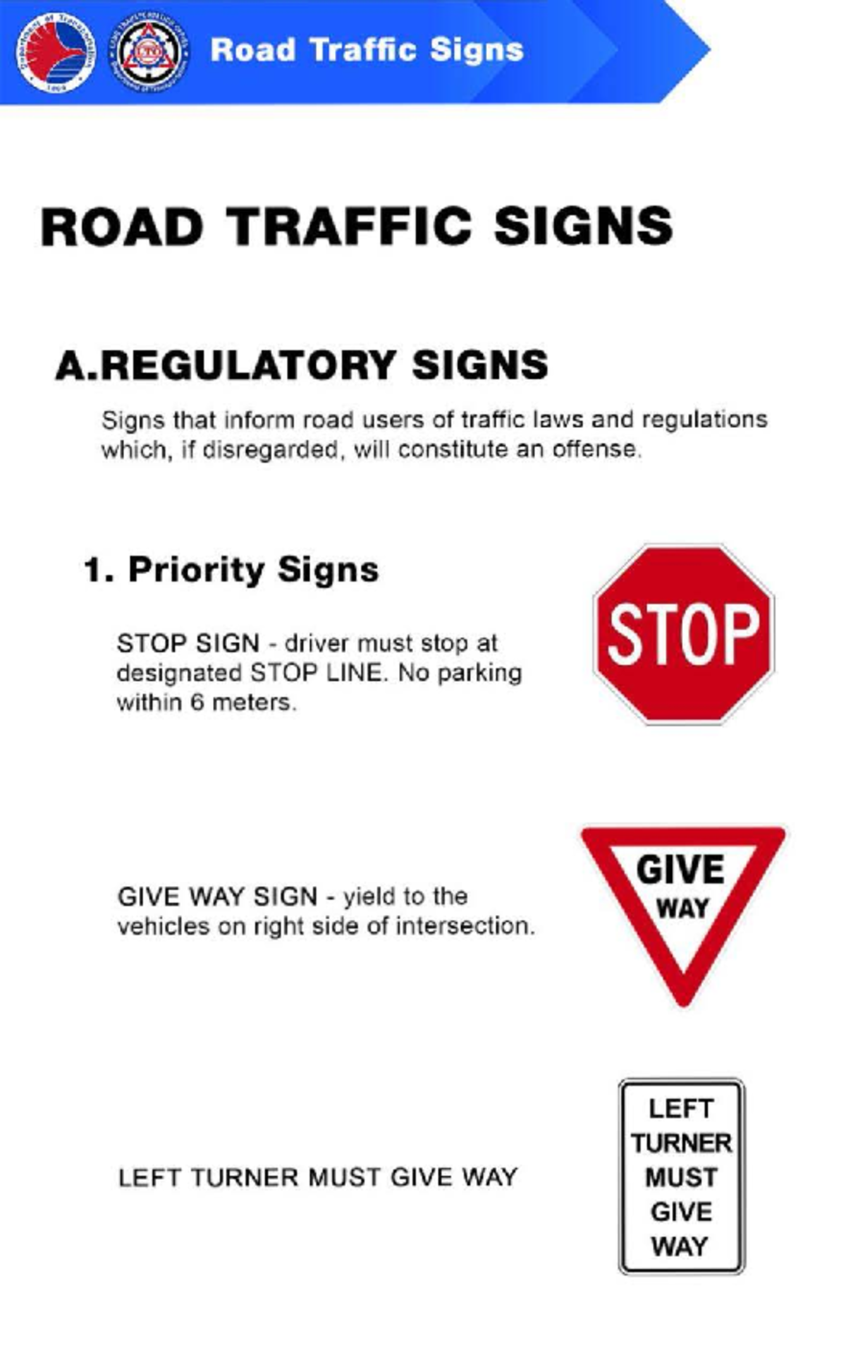 Road Traffic Signs - learning materials ni - ~ - Road Traffic Signs ...