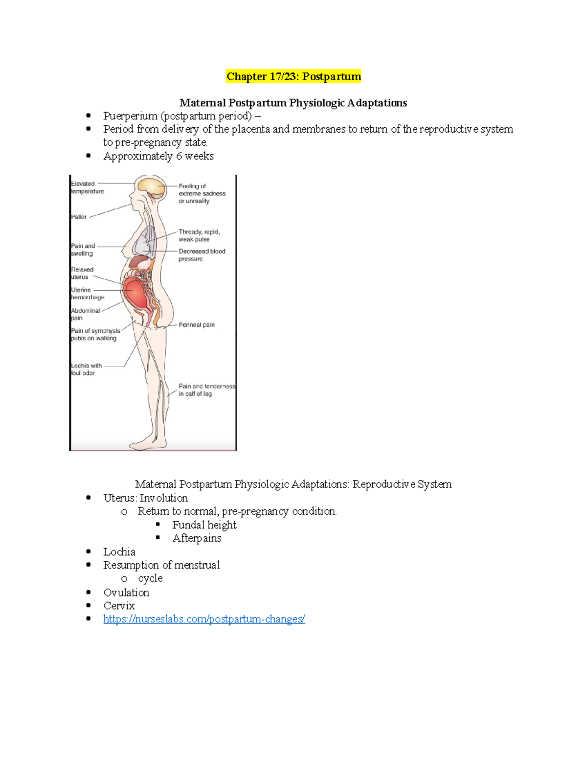 Chapter 17:23 - Maternal Physiological Changes During Postpartum Period ...