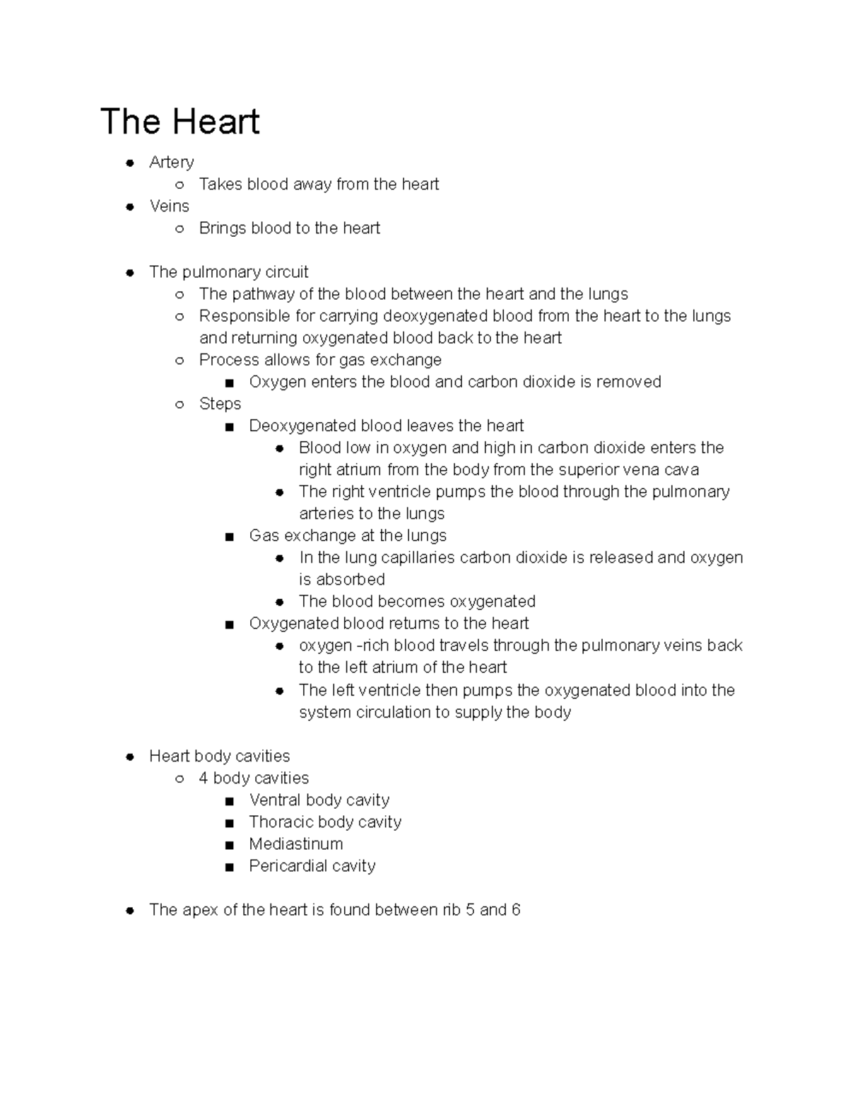 Anatomy 2: Overview of Heart Structure & Function Processes - Studocu