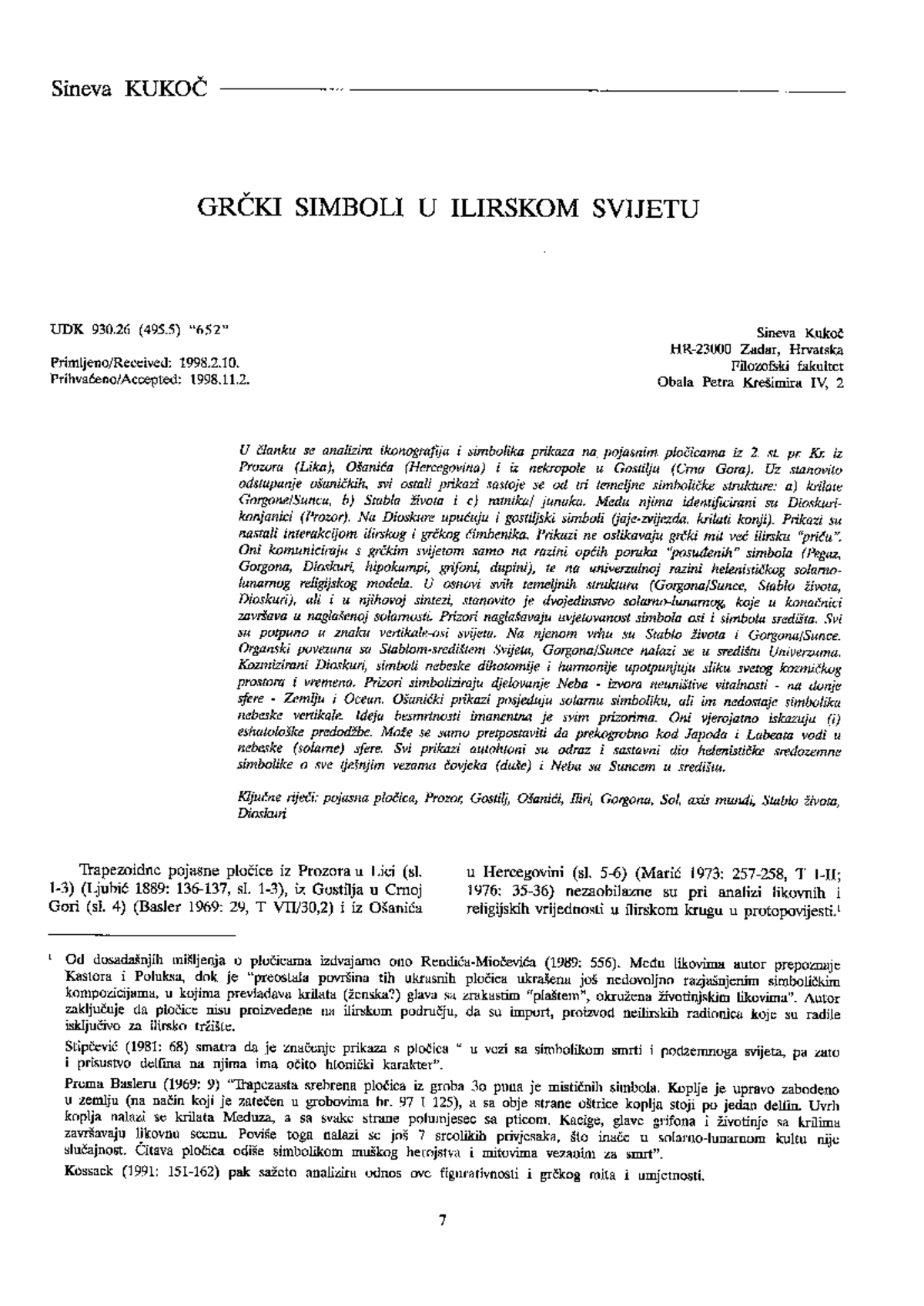 Grčki simboli u lirskom svijetu - Sineva KUKOC GRCKI SIMBOLI U ILIRSKOM ...