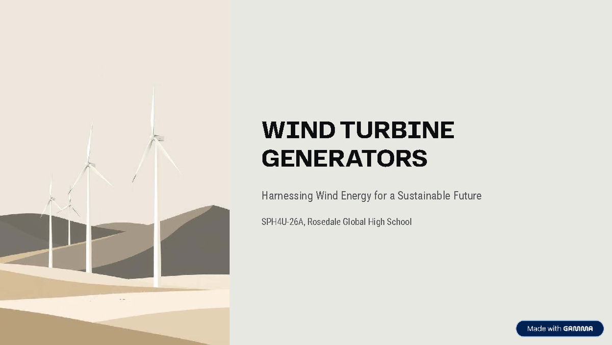 WIND TURBINE GENERATORS: Harnessing Wind Energy for Sustainability ...