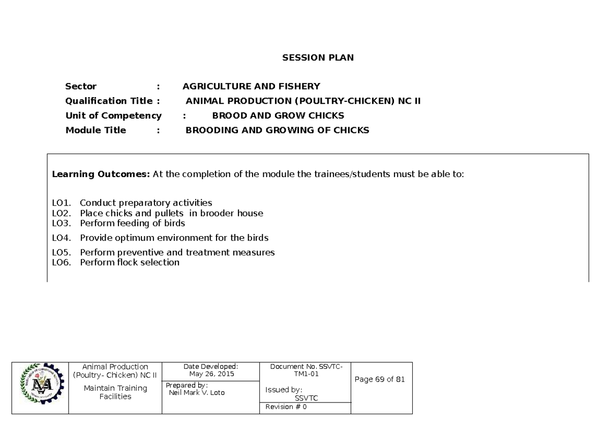 CBLM-ANP-Poultry-Chicken-Module-On-Brooding-and-Growing-Chicks - Studocu