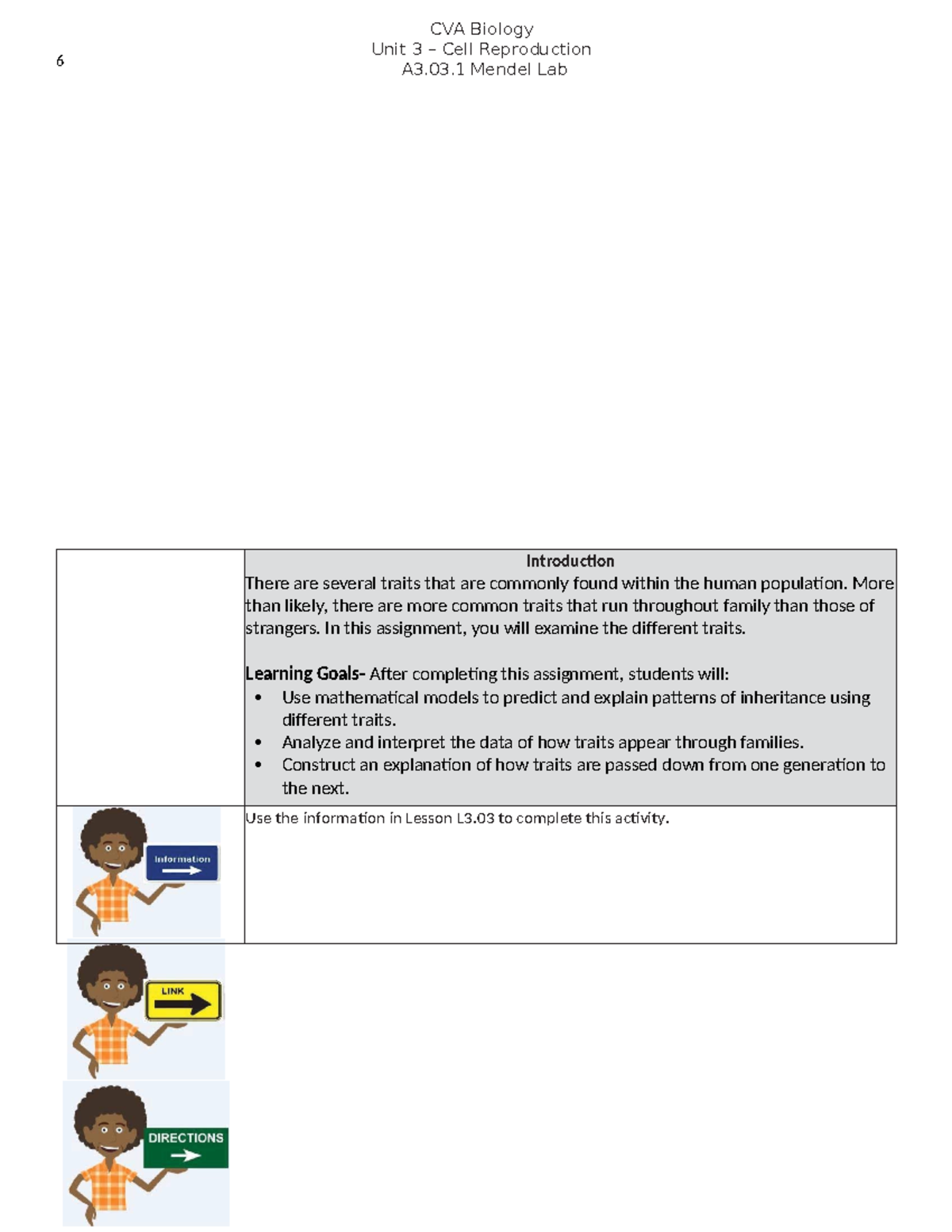 Unit 3: A3.03.1 Mendel Lab - Analyzing Human Trait Inheritance - Studocu