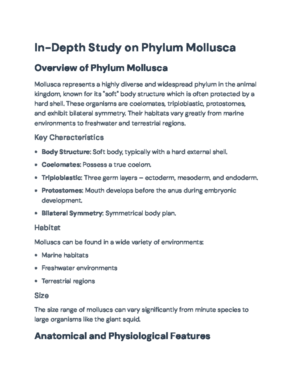 In-Depth Study on Phylum Mollusca: Characteristics & Classification ...