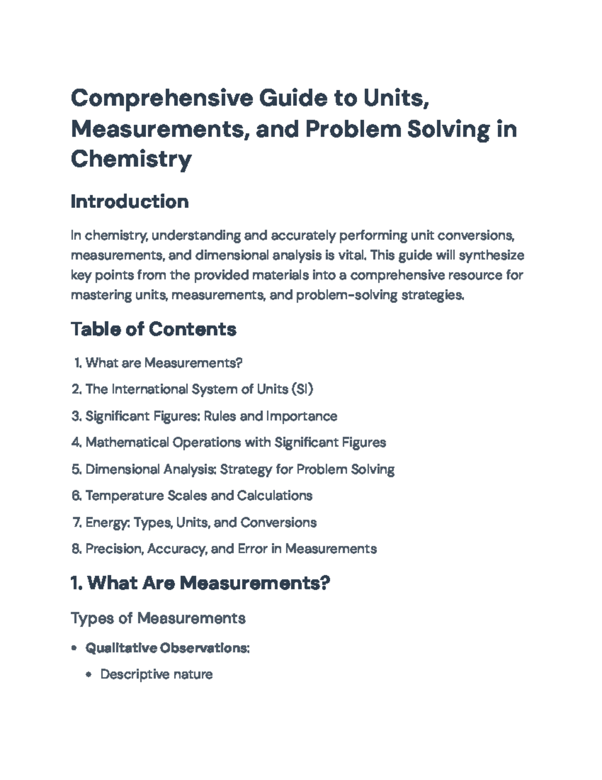 Chemistry 101: Comprehensive Guide to Units, Measurements & Problem ...