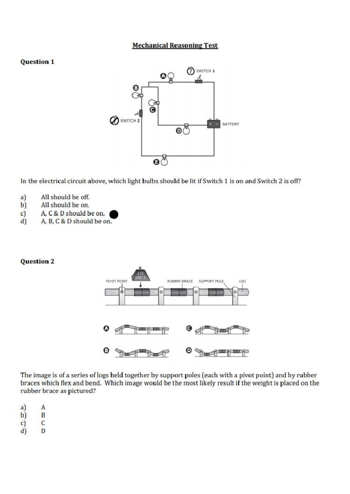 Mechanical Reasoning Test Assignment - Questions and Answers - Studocu