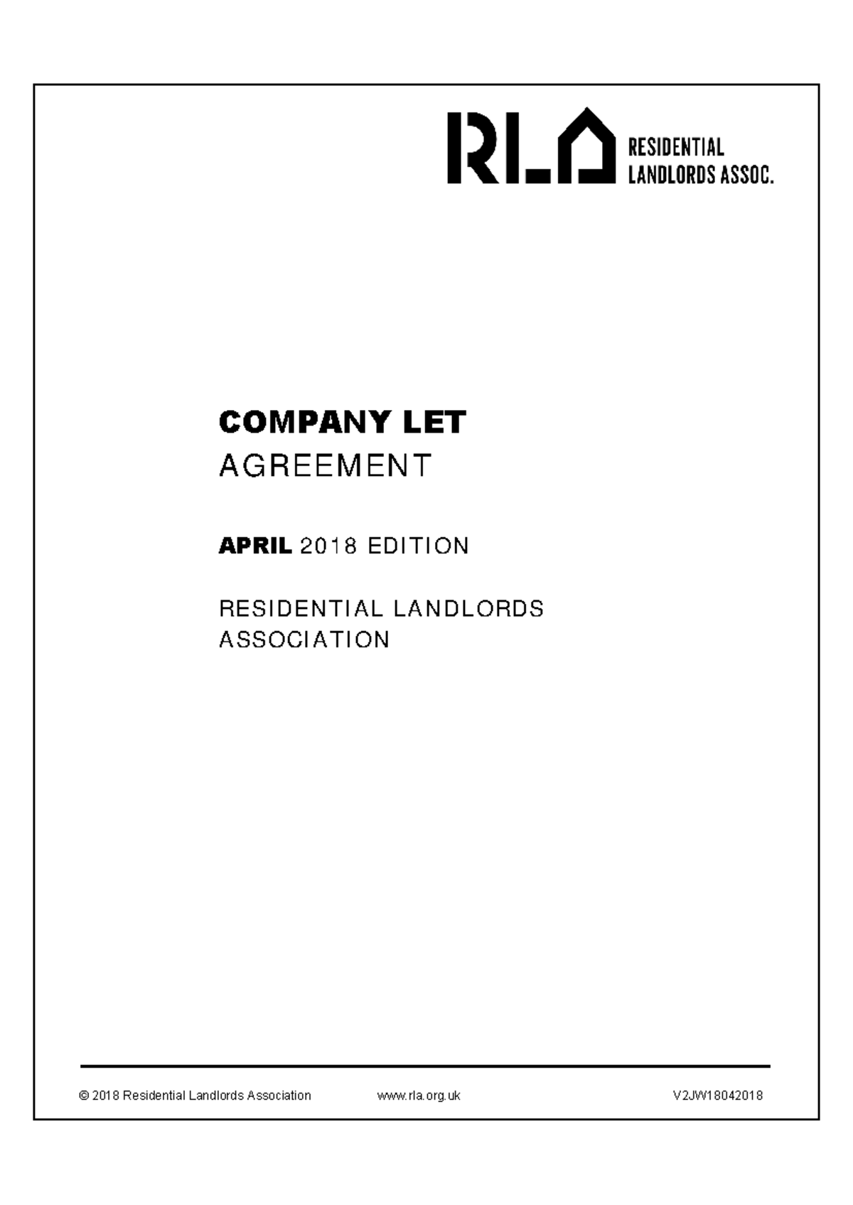 Company Let Agreement - Residential Landlords Association 2018 - Studocu