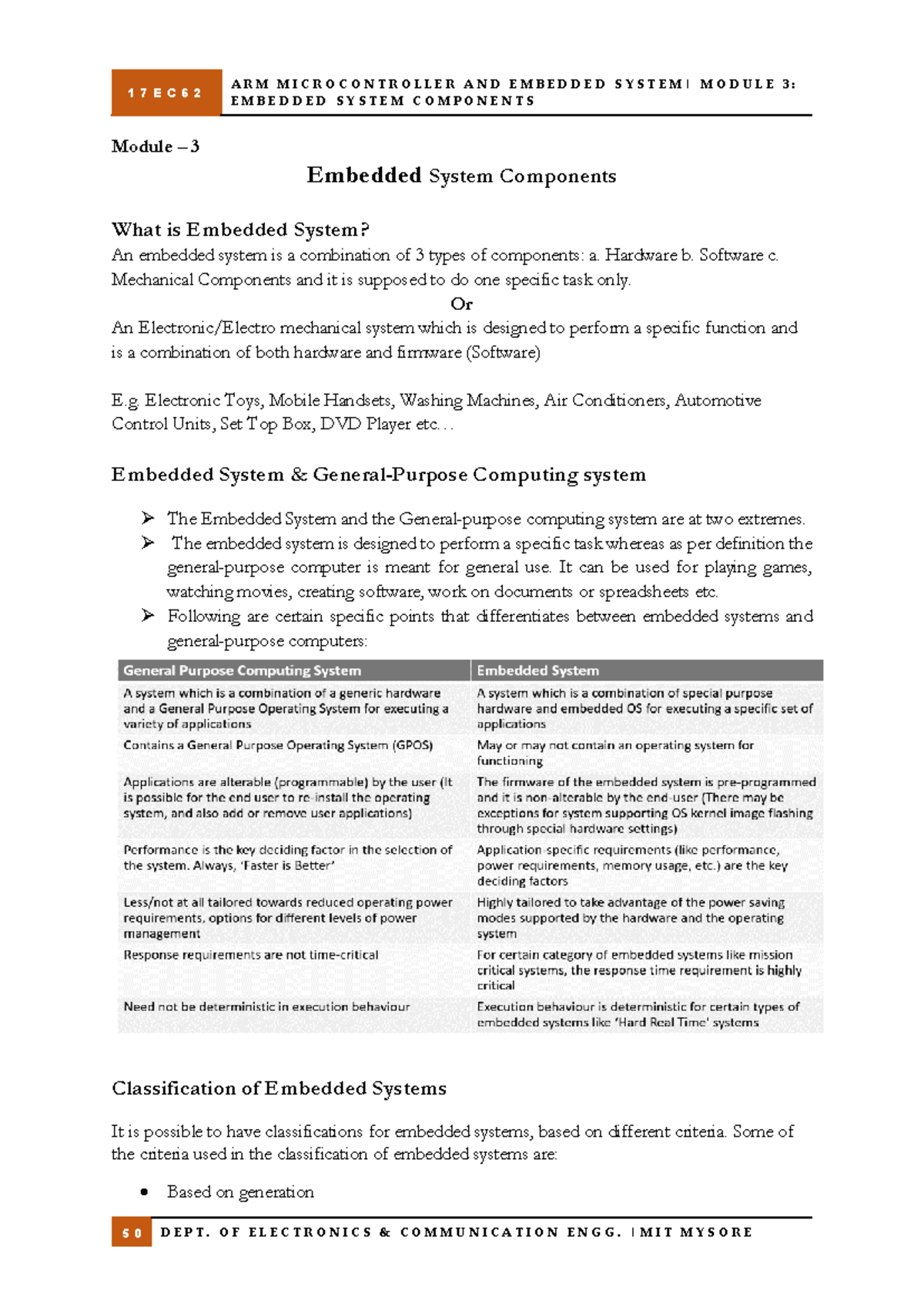 Module 3 17ec62 notes - 17EC62 ARM MICROCONTROLLER AND EMBEDDED MODULE ...