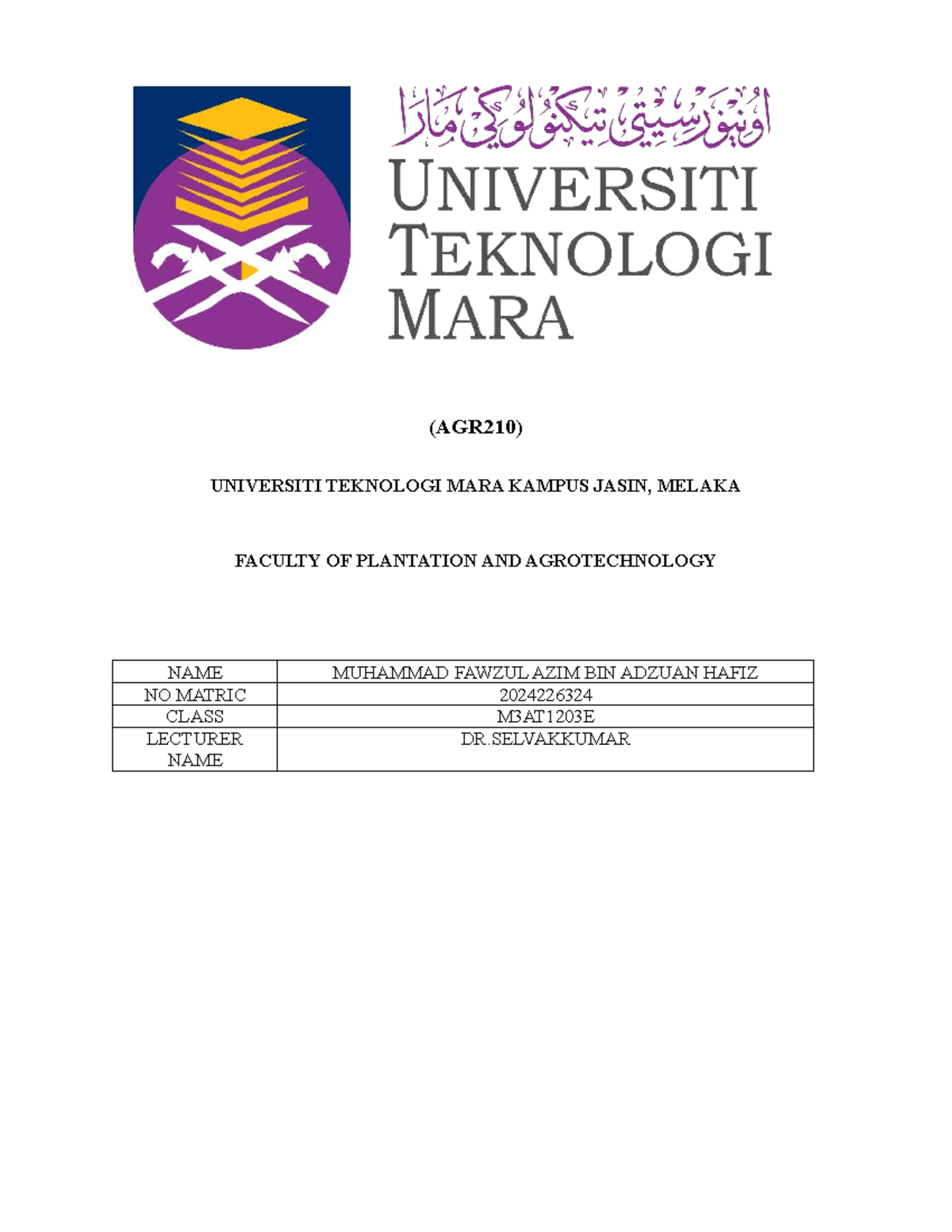 (AGR210) Sampling Techniques in Agricultural Research: A Study - Studocu