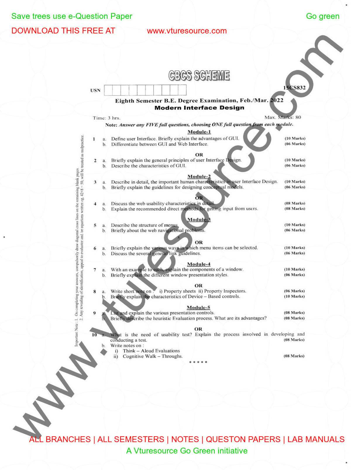 Mar-2022 - question paper - User Interface Design - Studocu
