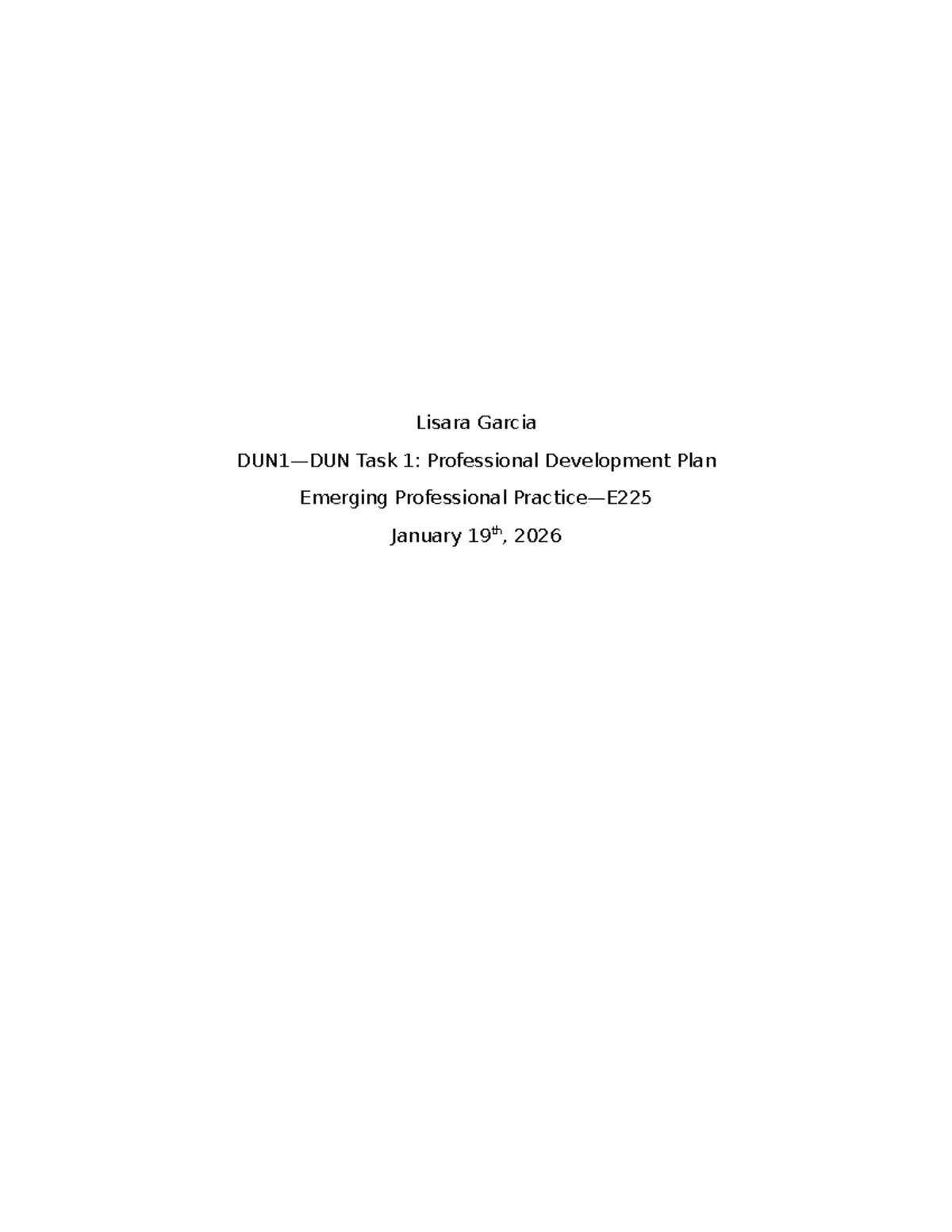 E225 Task 1: Professional Development Plan for Acute Care NP - Studocu