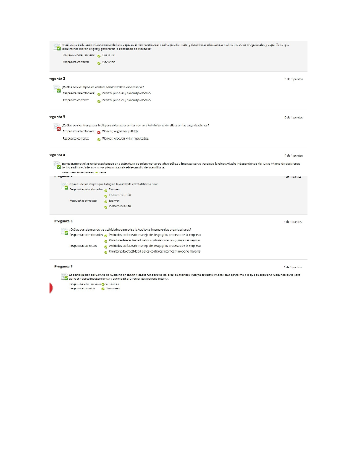Examen de Auditoría Administrativa: Ejecución y Control Interno - Studocu
