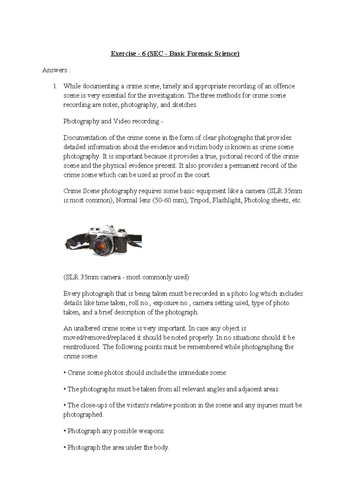 BFS 6 Crime Scene: Definitions, Types, & Key Characteristics - Studocu