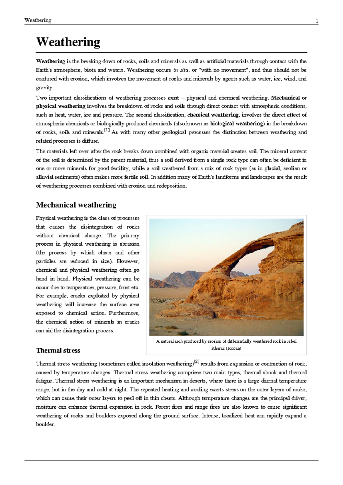 Weathering Processes: Physical and Chemical Breakdown of Rocks (GEOL ...