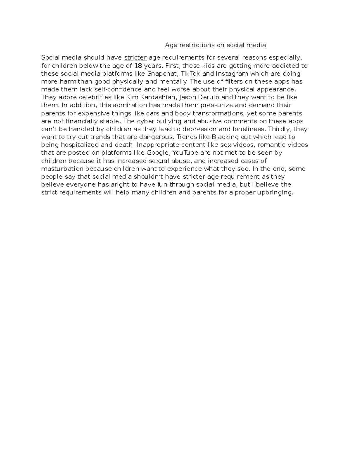 Age restrictions on social media (1) copy - Age restrictions on social ...