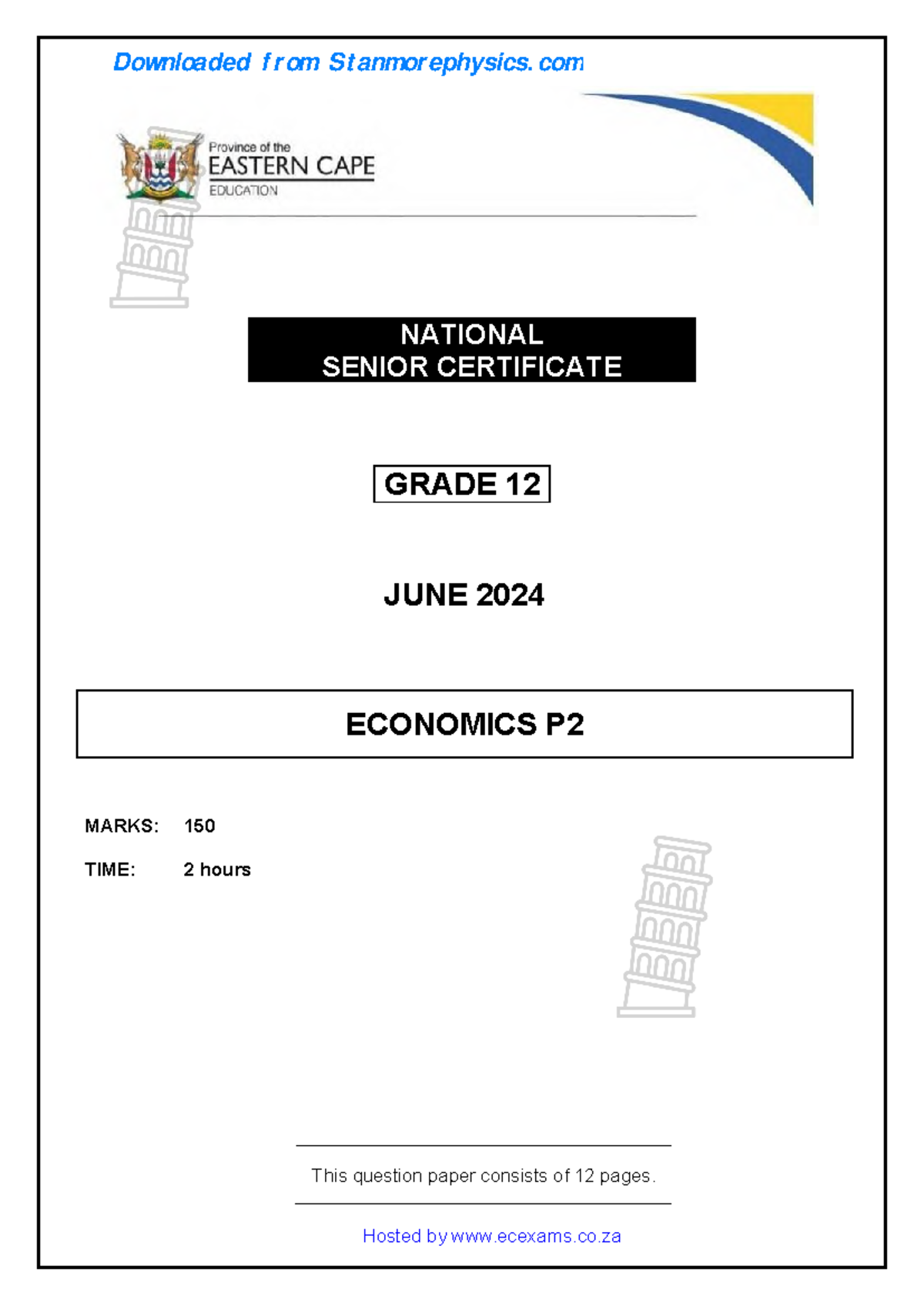 EC-Economics-Grade-12-June-2024-P2-Question-Paper-and-Memo - Studocu