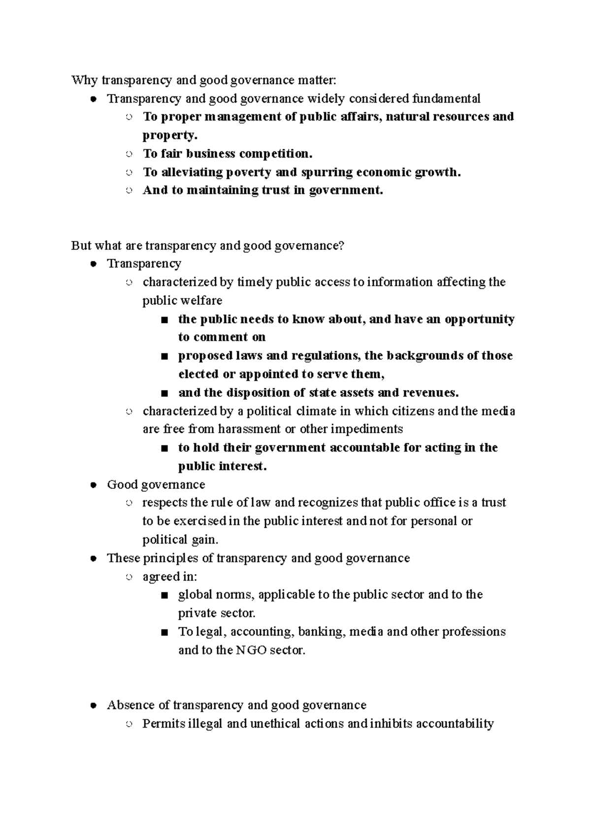 C Itigov Notes - Why transparency and good governance matter ...