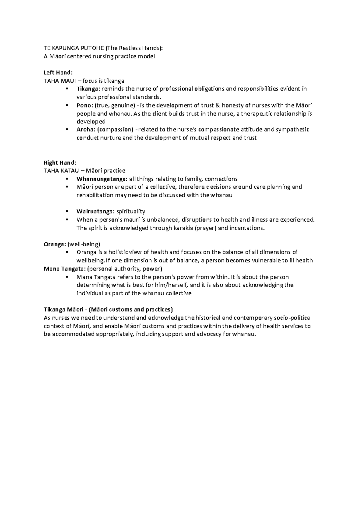 Māori Health Models in Nursing Practice: A Focus on Tikanga and Well ...