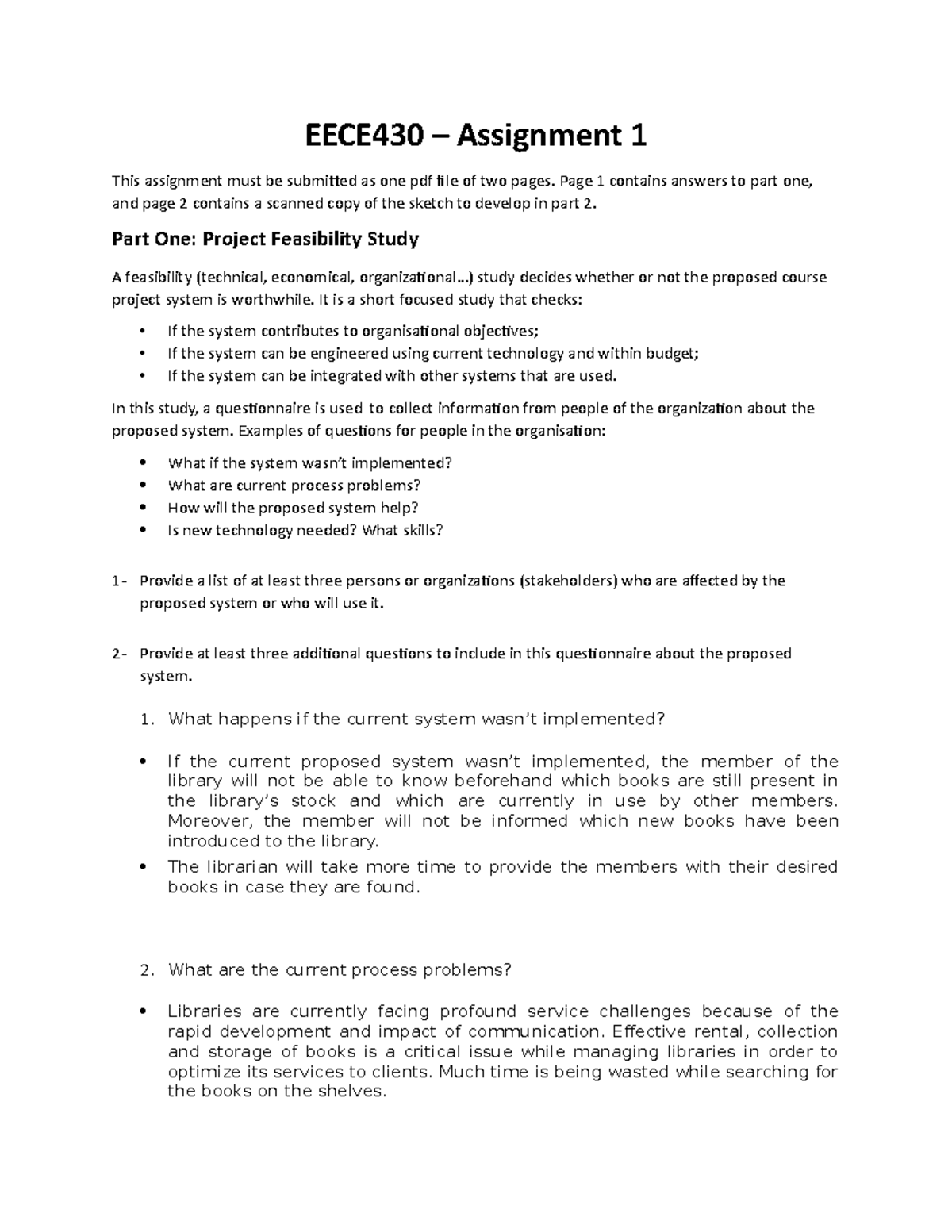 Assignment 1 - Software Engineering - AUB - Studocu