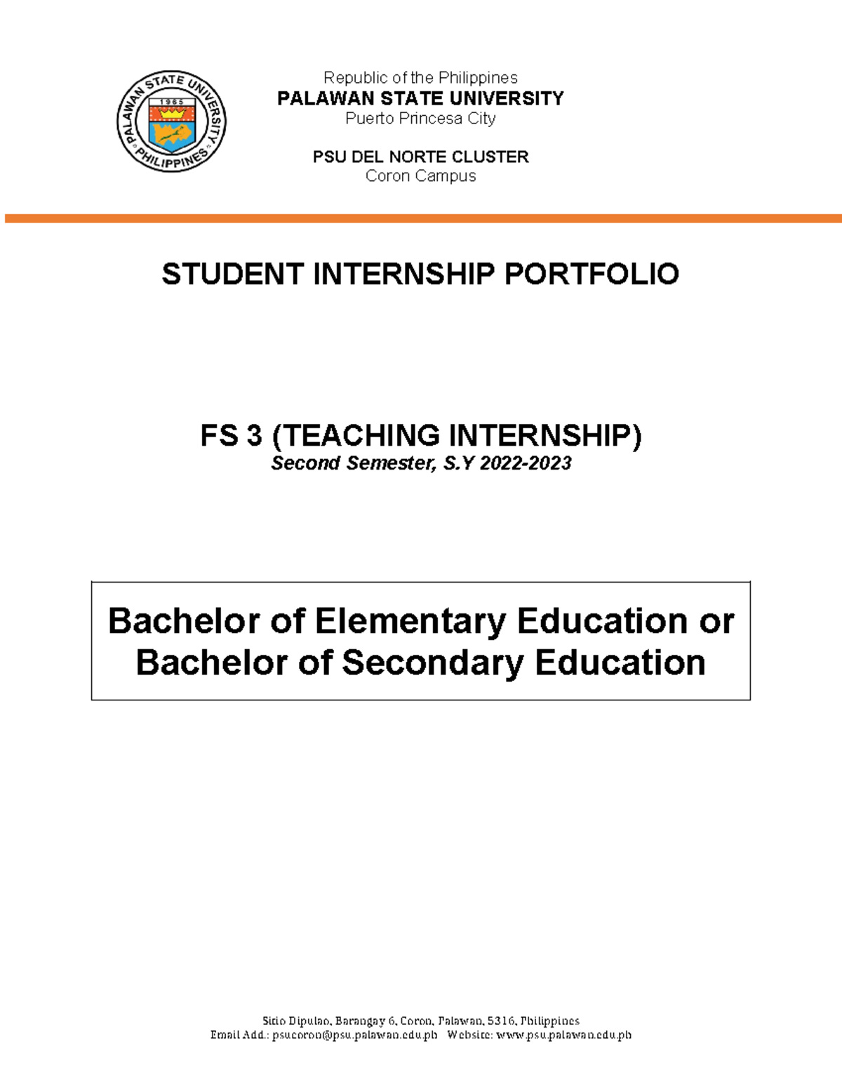 FS-3 Teaching Internship Portfolio Format and Guidelines - Studocu