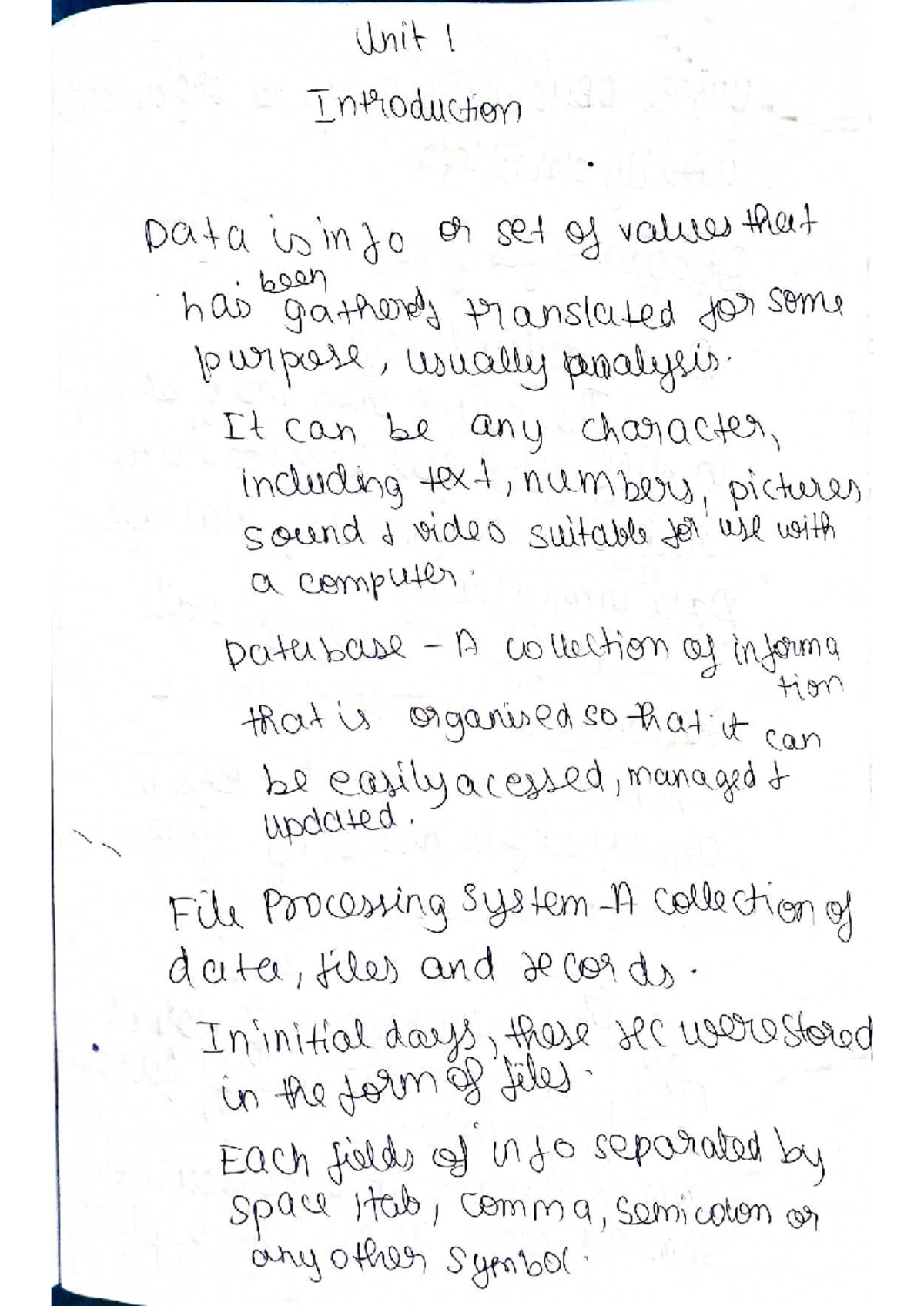 DBMS Unit 1: Introduction to Data Management Concepts - Studocu