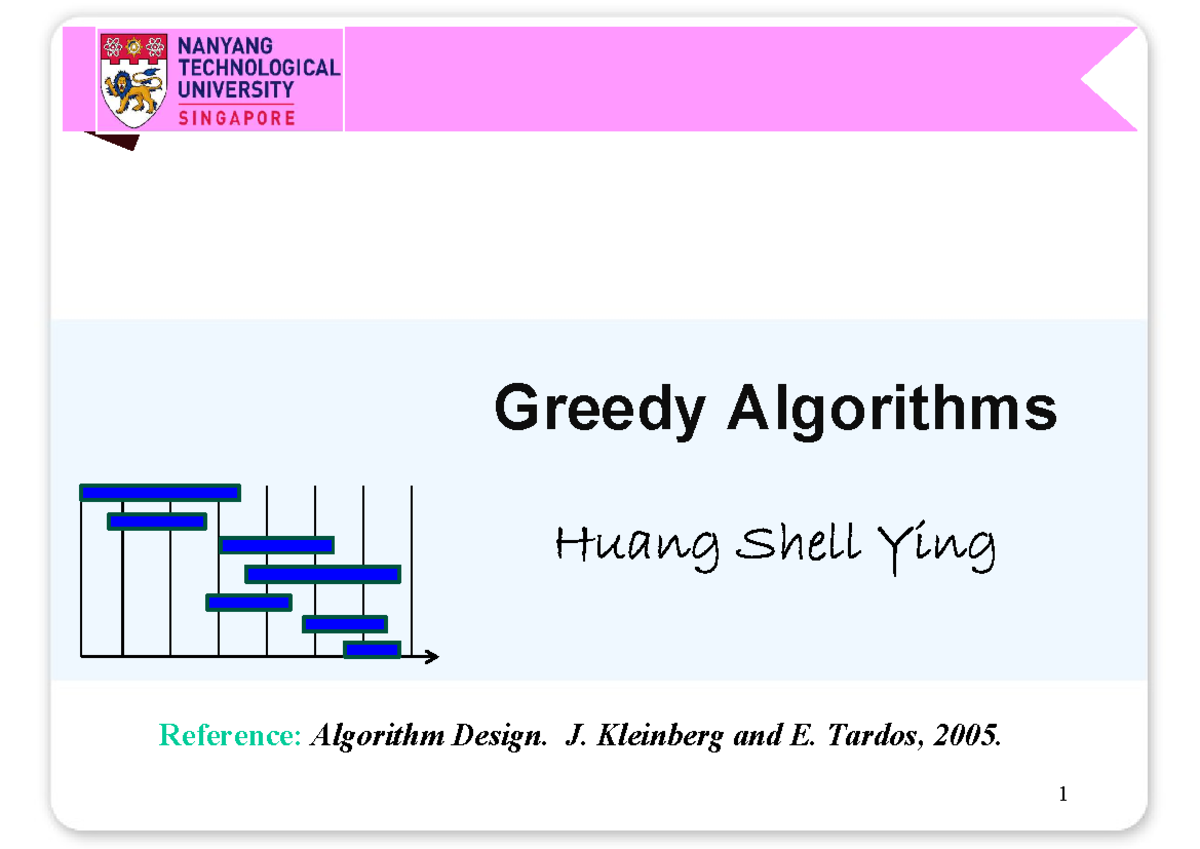 Greedy Algorithms SC2001 - Tutorial on Coin Changing, Interval ...