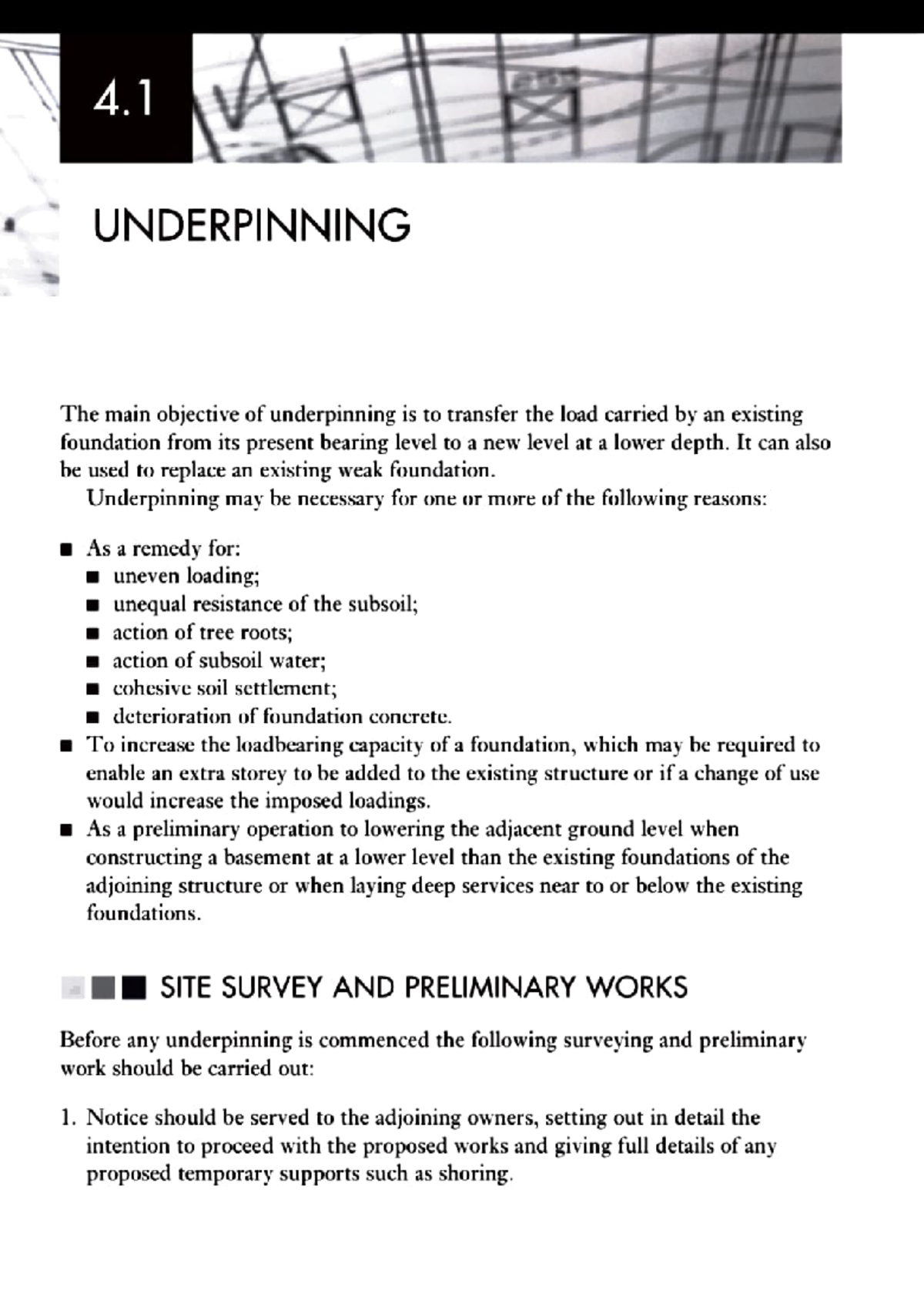 Notes on Underpinning Techniques and Procedures (Course Code: 194 ...