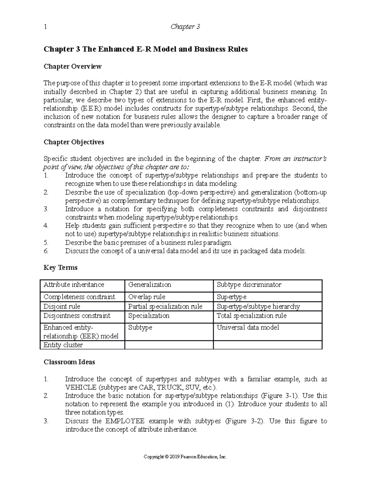 Hoffer mdm13 IM 03 final Accessible - Chapter 3 Chapter 3 The Enhanced E-R Model and Business ...