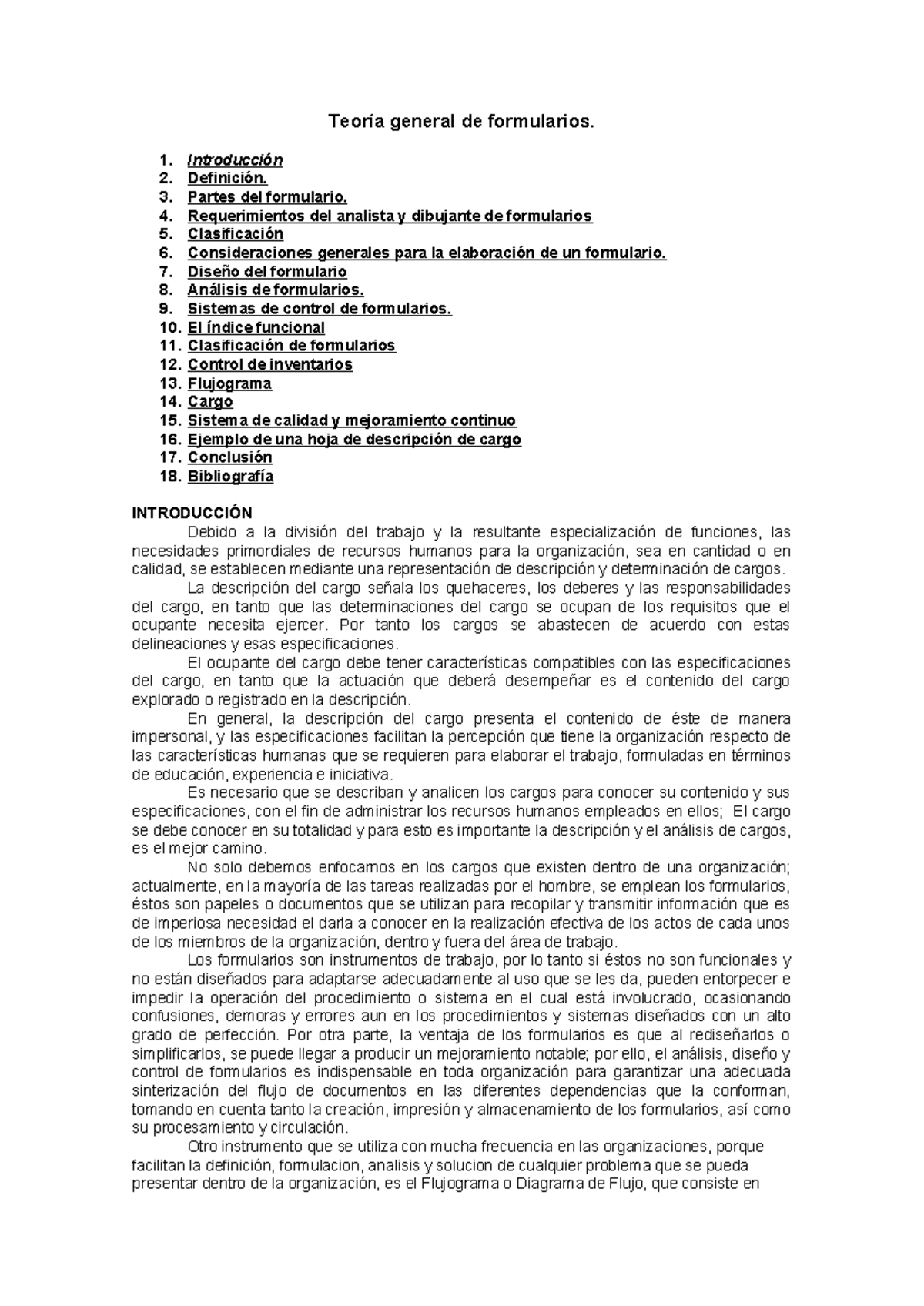 Formularios y Flujogramas: Teoría y Análisis Completo - Studocu