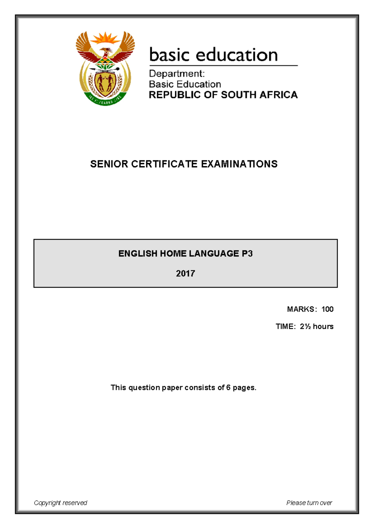 English HL P3 May-June 2017 - SENIOR CERTIFICATE EXAMINATIONS ENGLISH ...