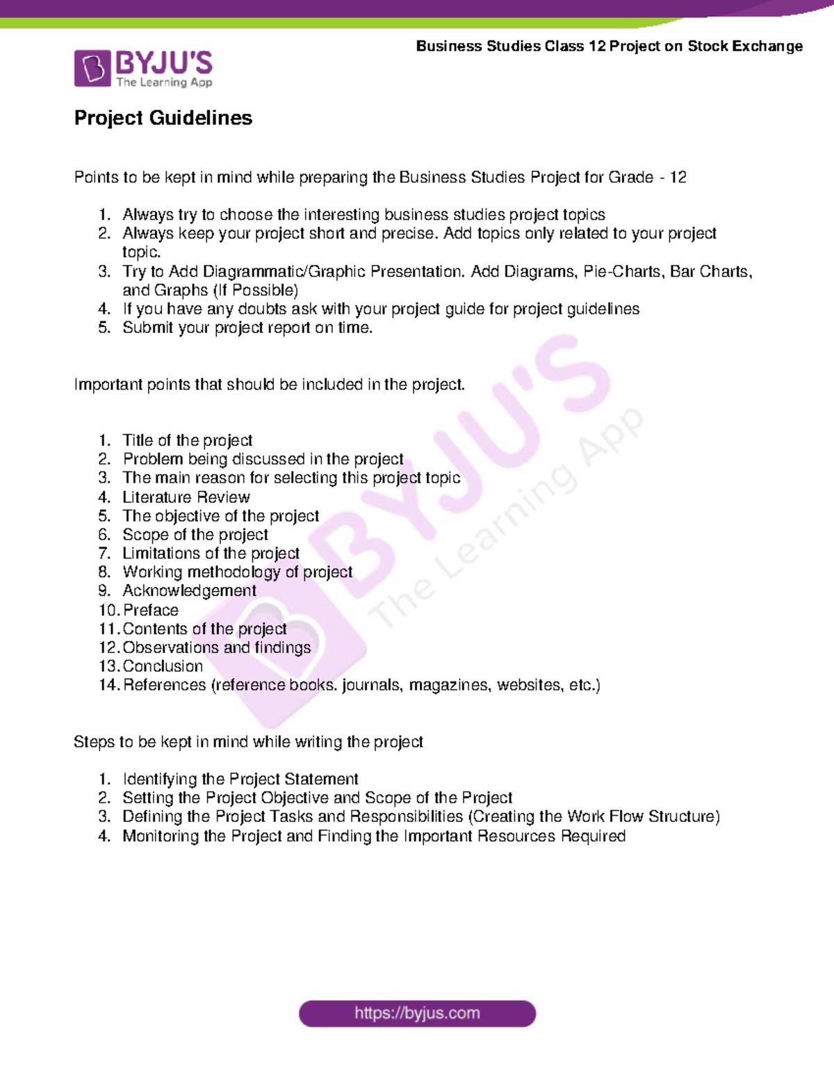 Business Studies Class 12 Project: Insights on the Stock Exchange - Studocu
