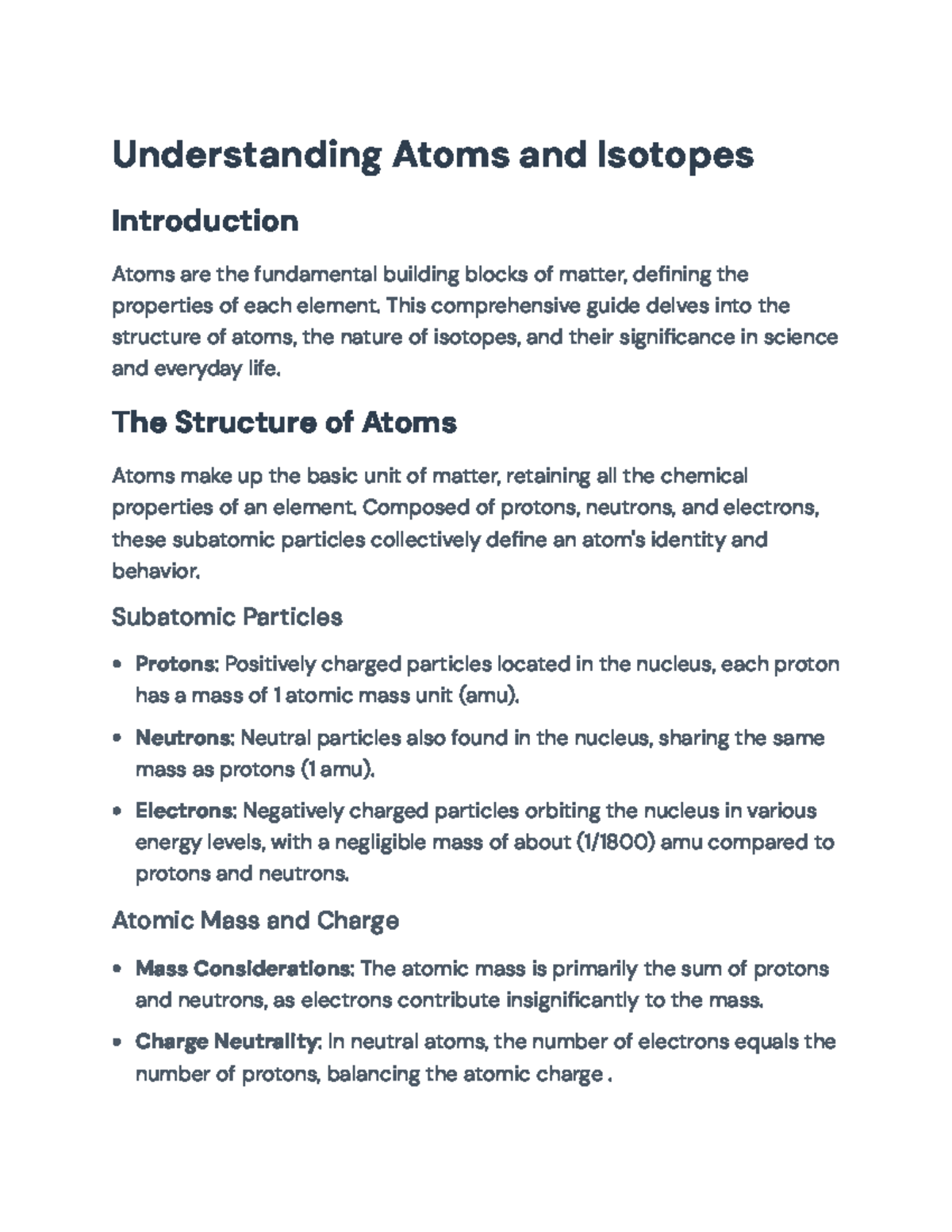 Understanding Atomic Structure and Isotopes - A Comprehensive Guide ...