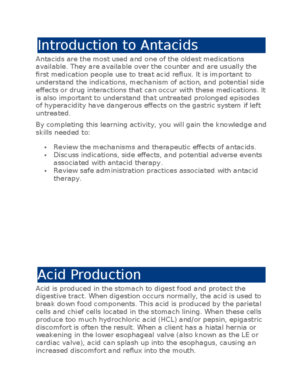 Anti Acids - Anti Aids medication breakdown - Introduction to Antacids ...