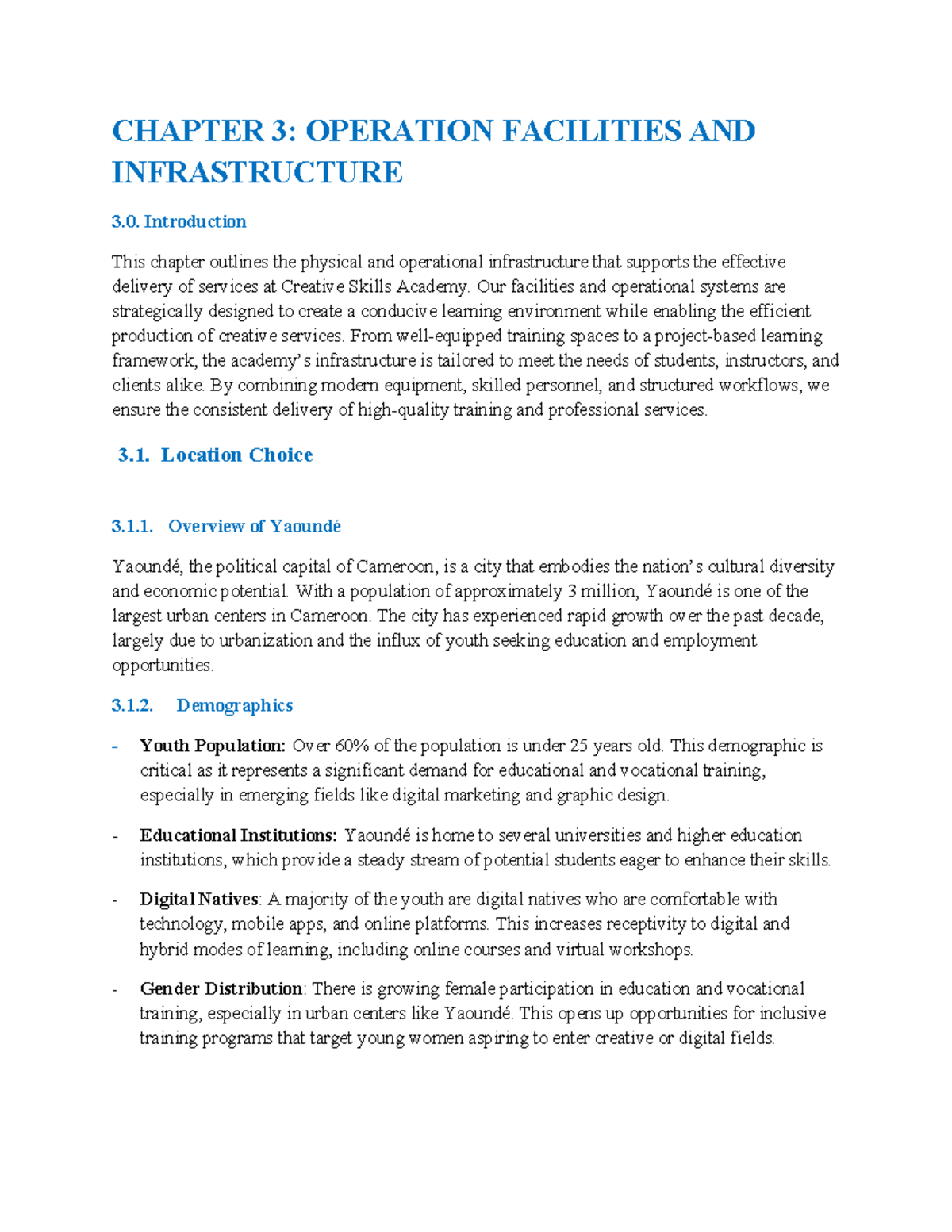CHAPTER 3: OPERATIONAL FACILITIES & INFRASTRUCTURE OVERVIEW - Studocu