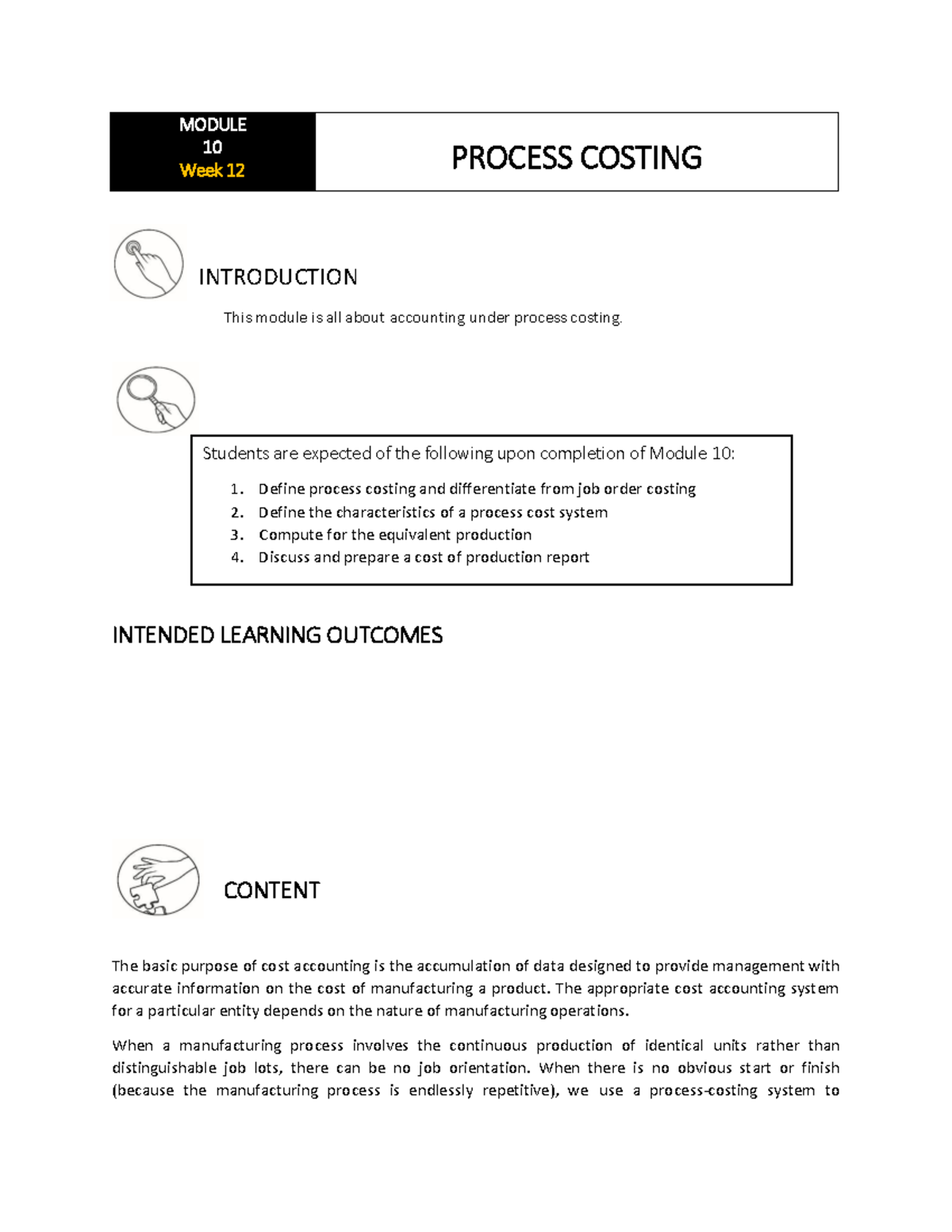 ACC 204 Module 10 - Process Costing Concepts and Applications - Studocu