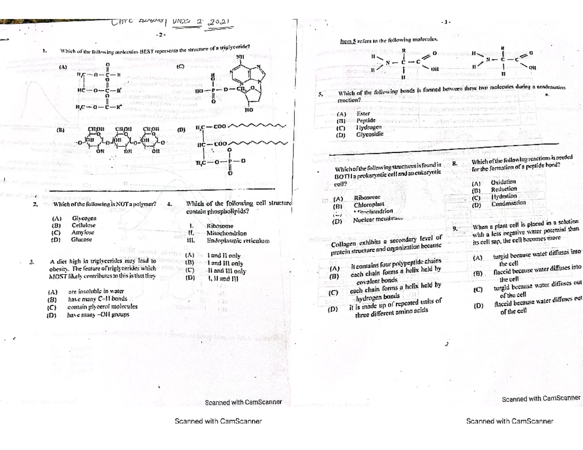 CXC Study Guide: CAPE Biology Unit 2 Overview and Insights - Studocu