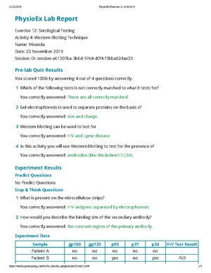 Physio Ex Exercise 10 Activity 1 - PhysioEx Lab Report Exercise 10 ...