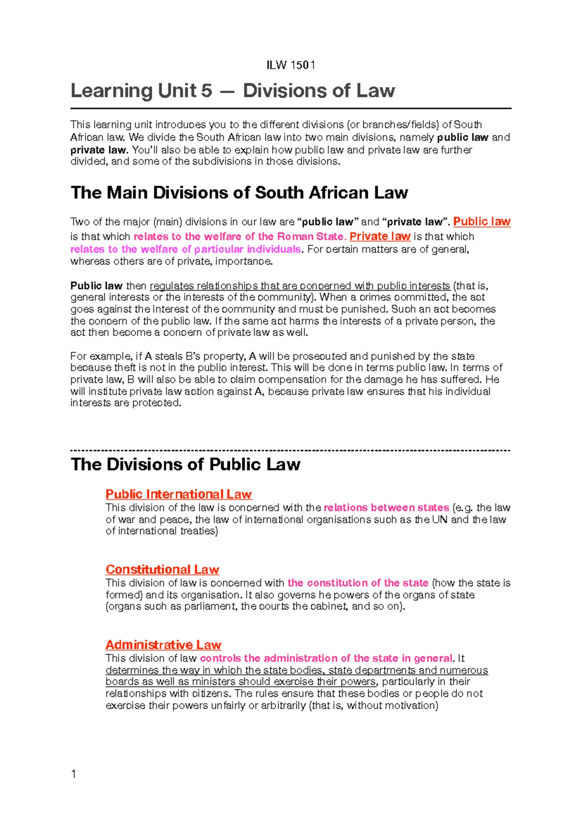 INFL5111 - Chapter 1: The Nature and History of Law - Studocu