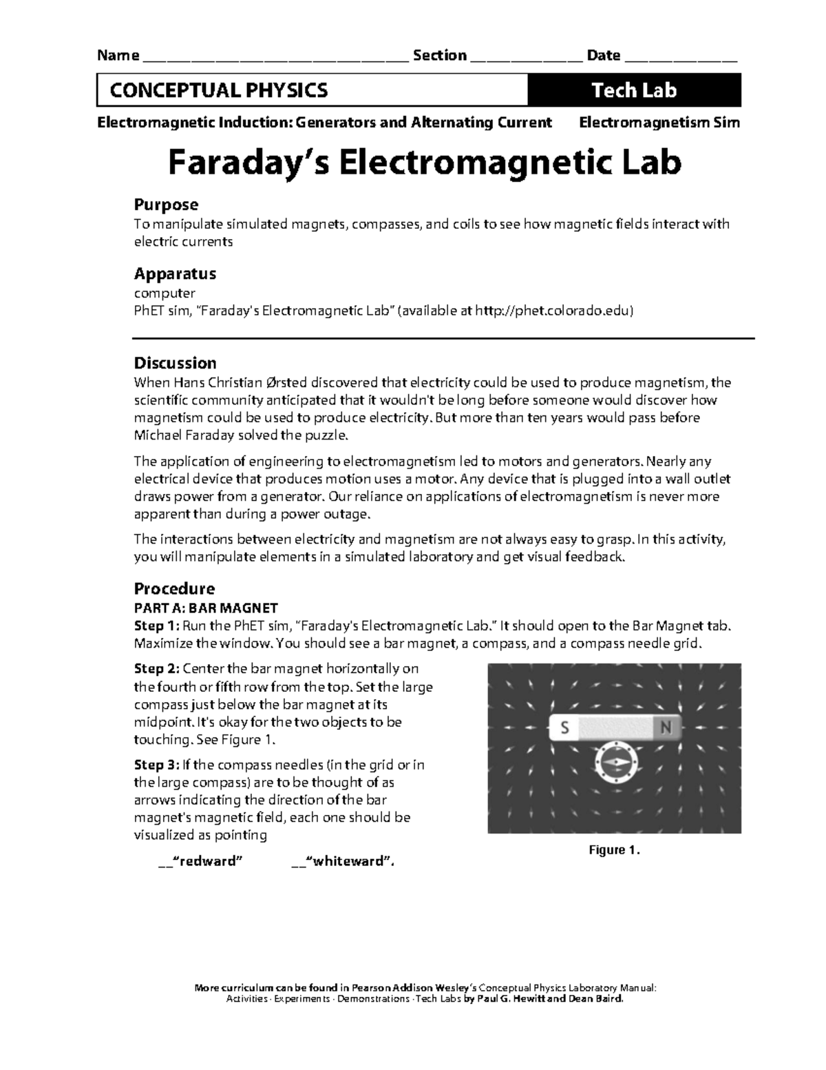 Faraday's PhET Lab: Exploring Electromagnetic Induction Concepts - Studocu