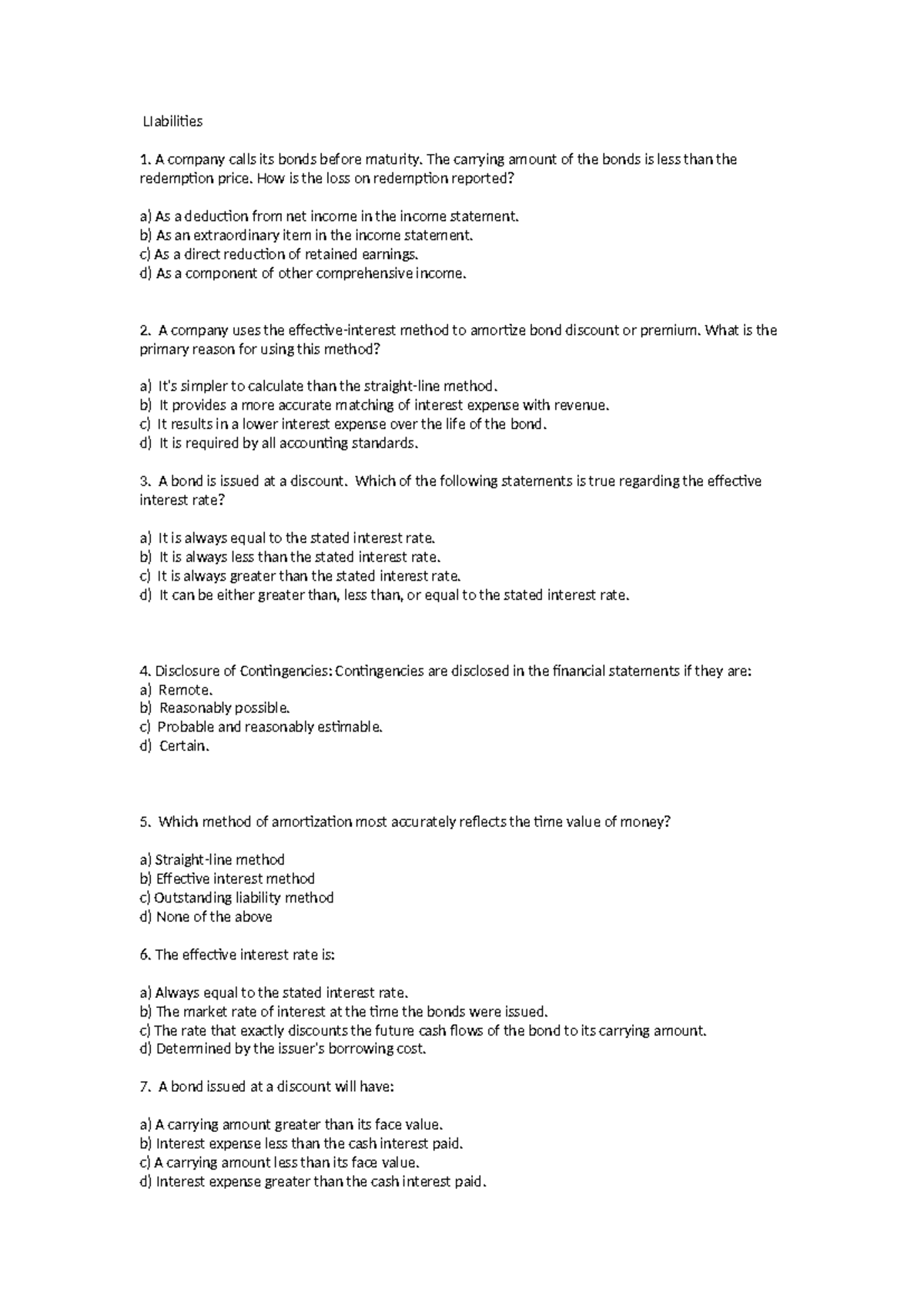 Quiz 3: Liabilities and Bond Accounting Concepts - Studocu